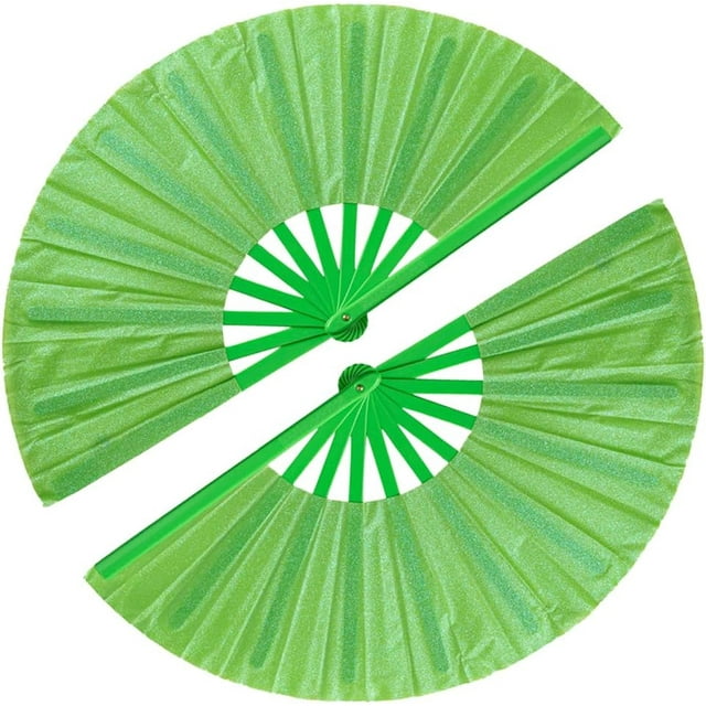 2 Pack Large Folding Hand Fans Clack Handheld Fan for Party, Glitter ...