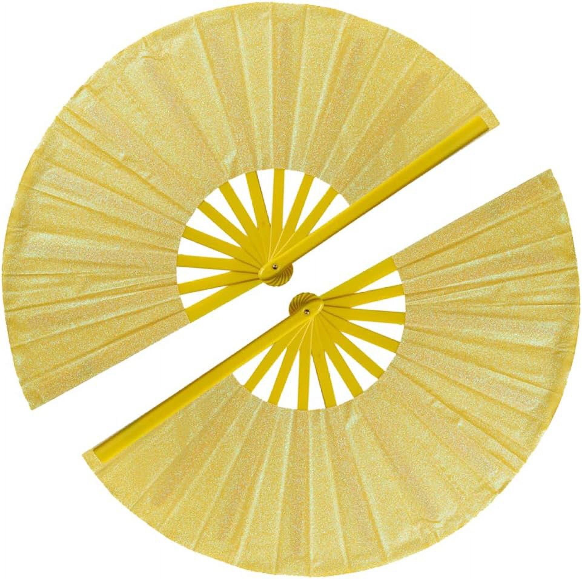 2 Pack Large Folding Hand Fans Clack Handheld Fan for Party, Glitter ...