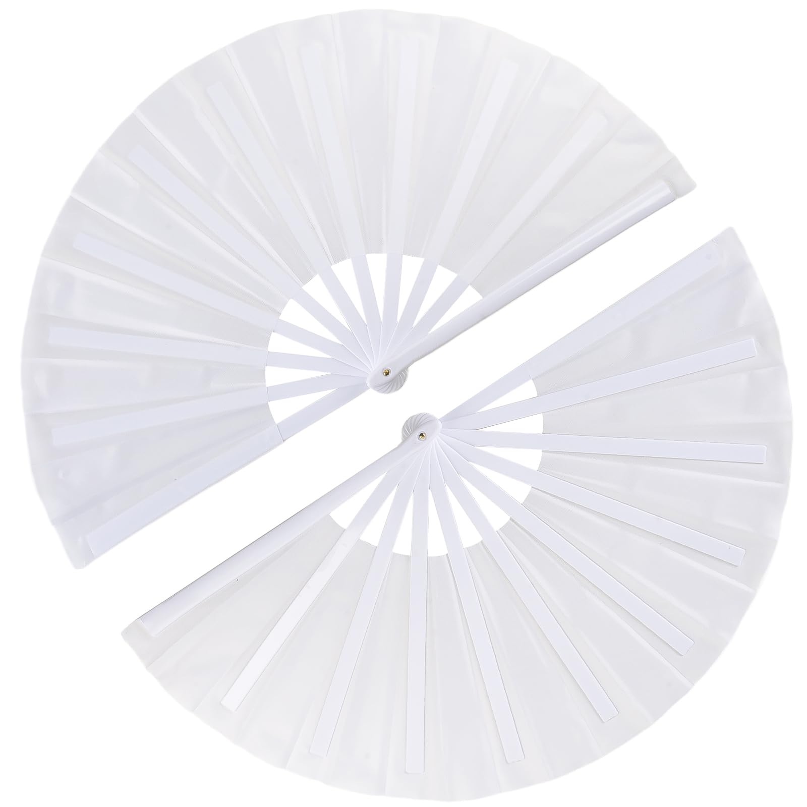 2 Pack Large Folding JKF25 Hand Fan for Men/Women, Vintage Retro Fabric ...