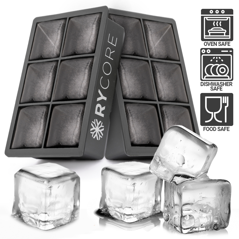 glacio Ice Cube Trays Silicone Combo Ice Molds - Set of 2, Sphere Ice ...