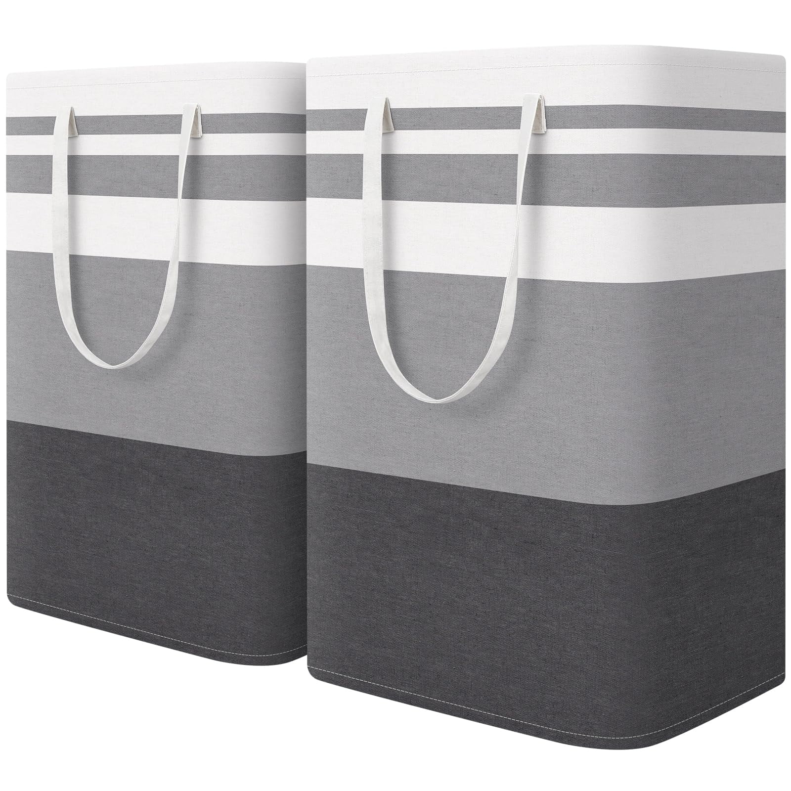2 Pack Large Laundry Basket, Aertyole Waterproof, Freestanding Laundry ...