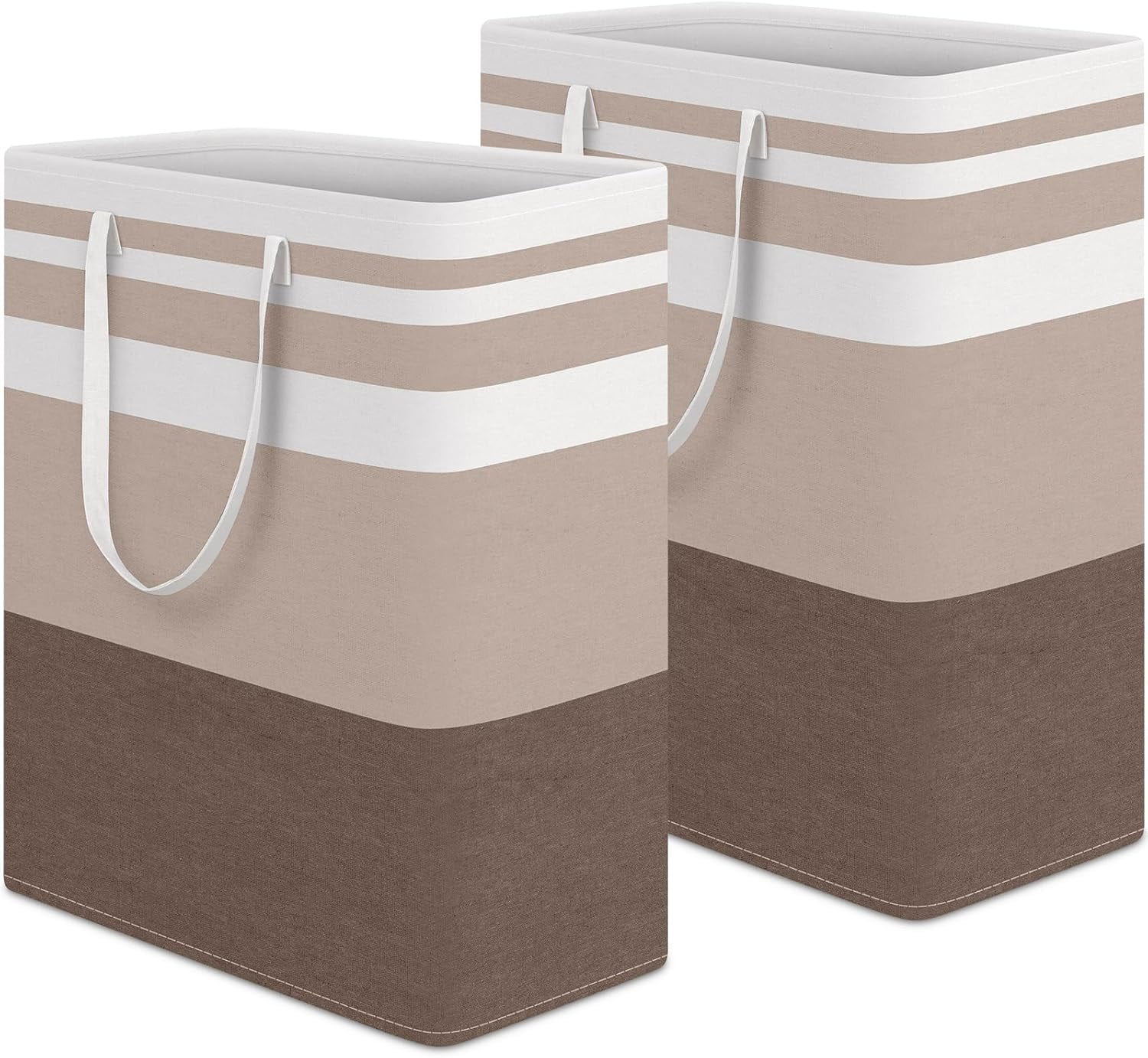 2-Pack Large Laundry Basket, Waterproof, Freestanding Laundry Hamper ...