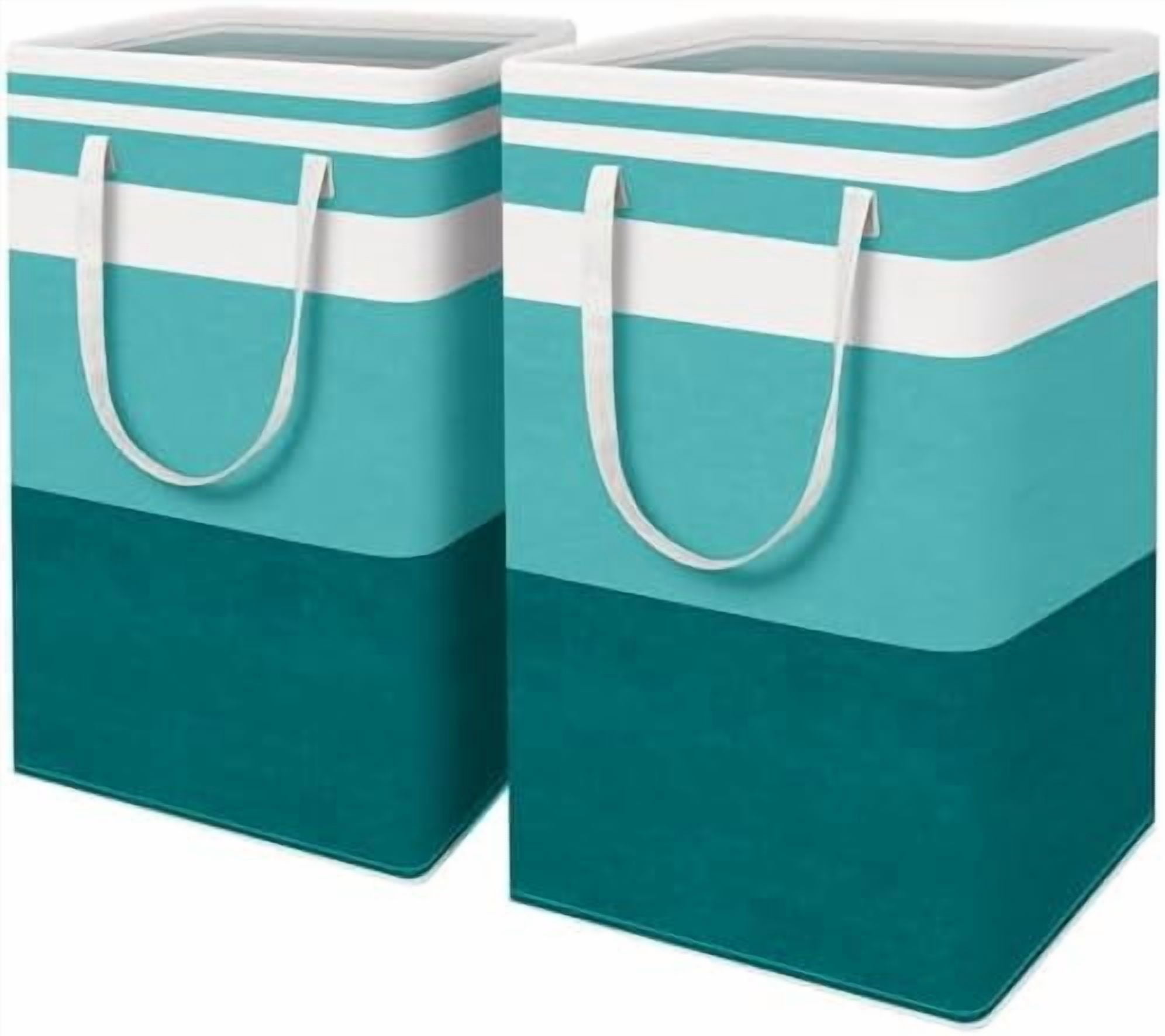 2-Pack Large Laundry Basket, Waterproof, Freestanding Laundry Hamper ...