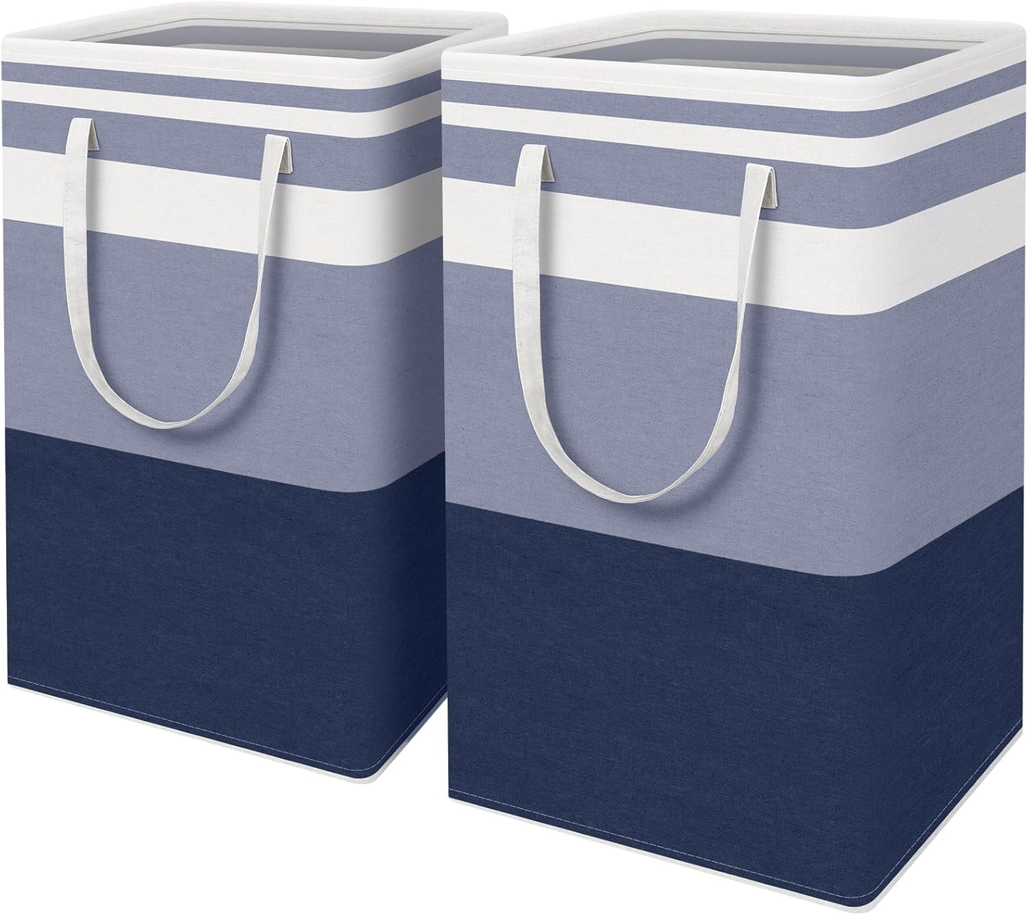 2-Pack Large Laundry Baskets - Waterproof Freestanding Hampers ...