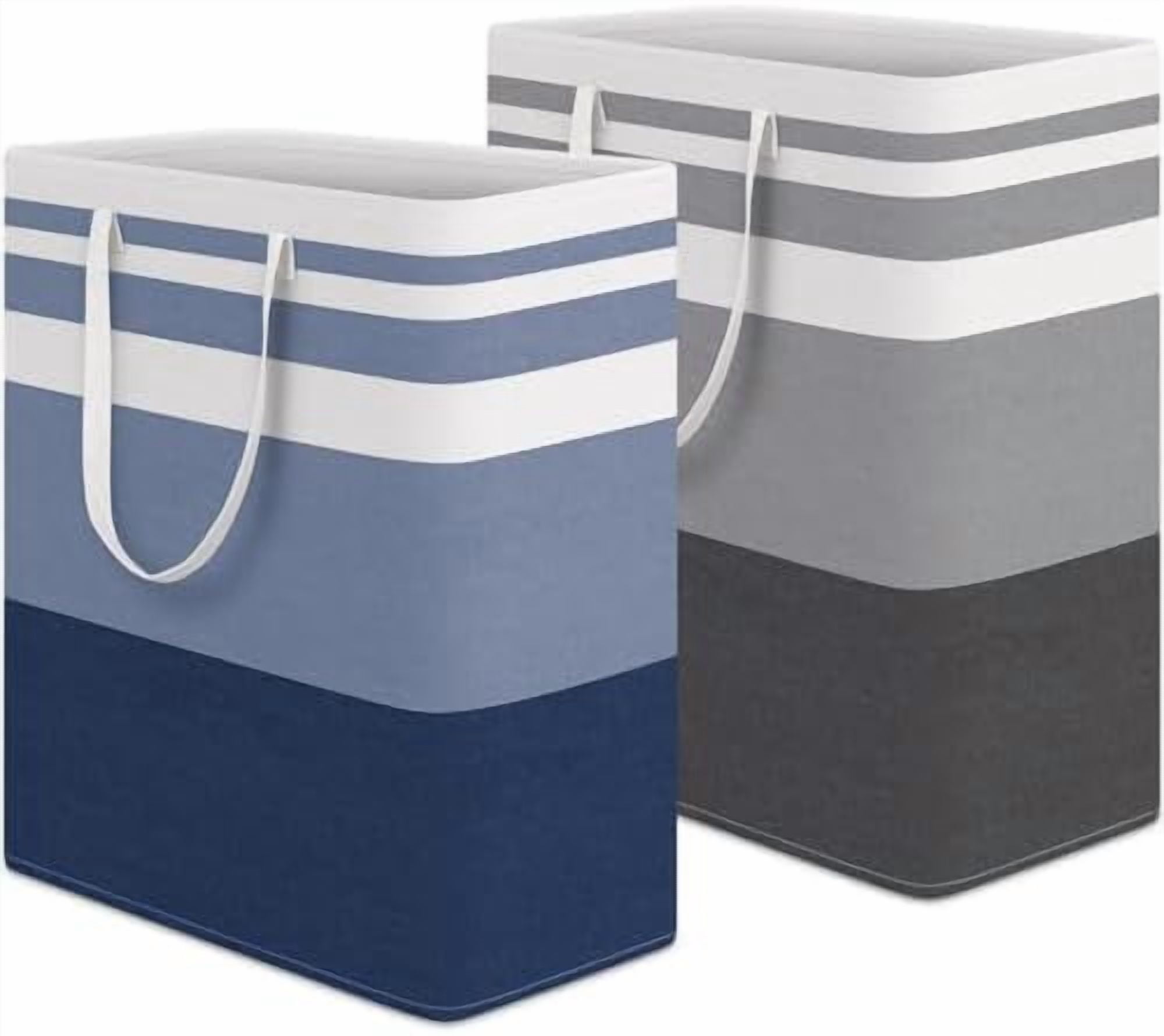 2 Pack Large Laundry Baskets, Waterproof, Freestanding Laundry Hampers ...