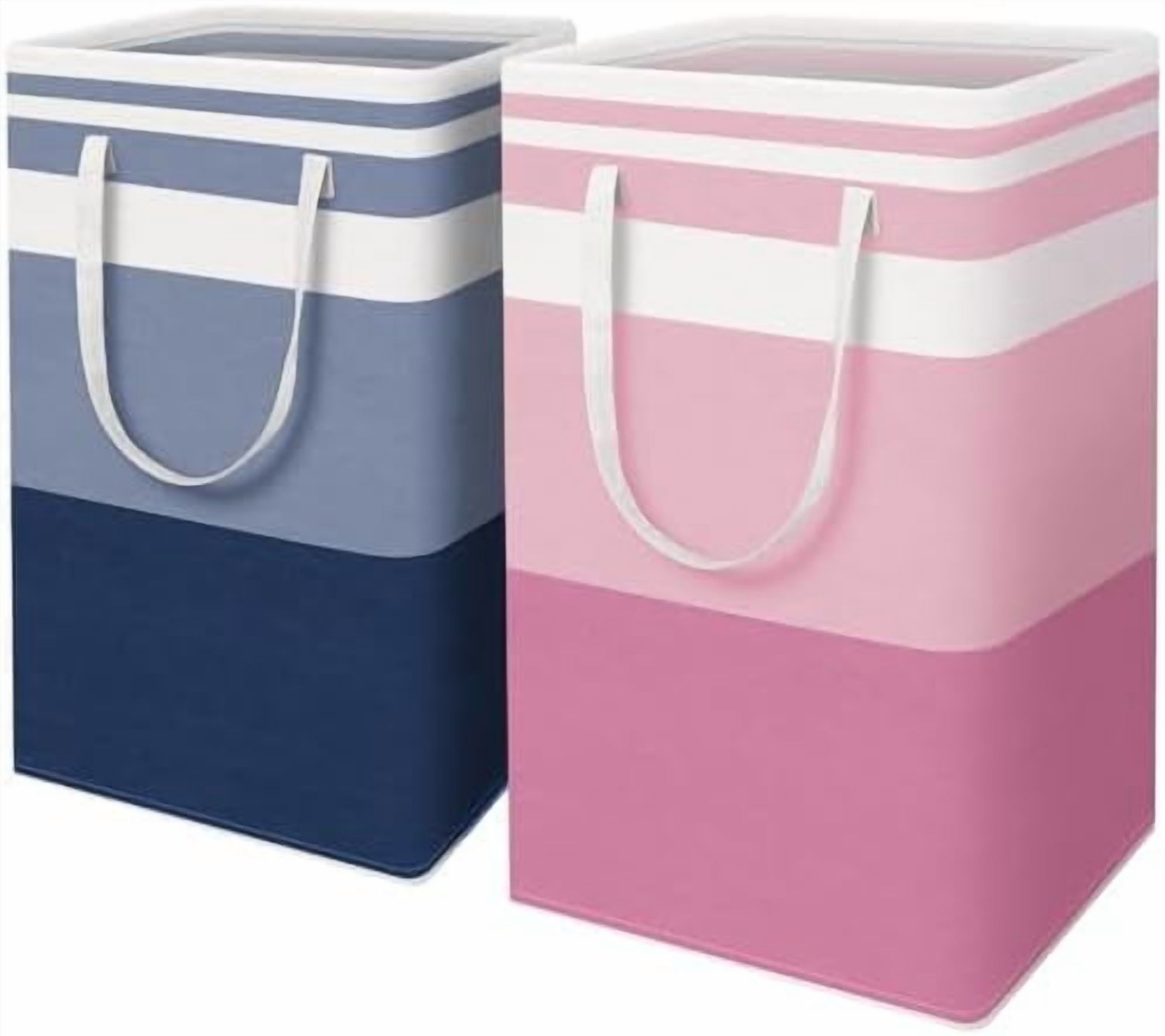 2 Pack Large Laundry Baskets, Waterproof, Freestanding Laundry Hampers ...