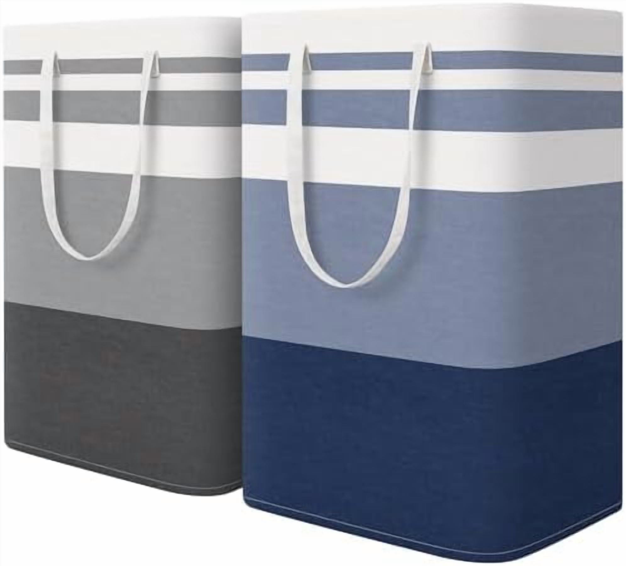 2 Pack Large Laundry Baskets, Waterproof, Freestanding Laundry Hampers ...
