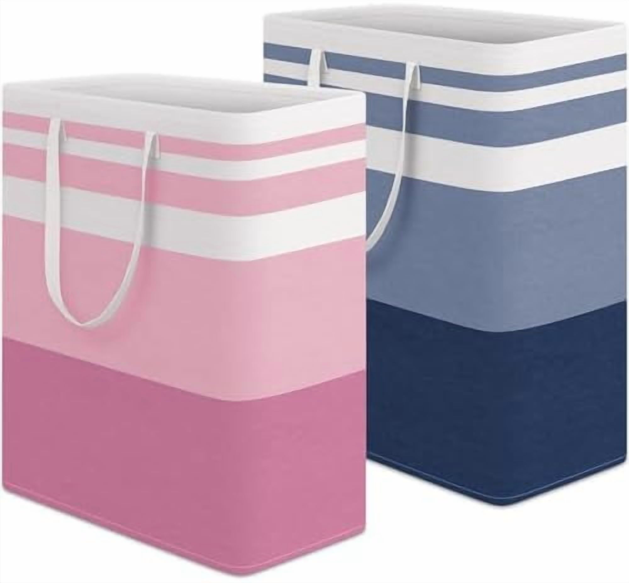 2 Pack Large Laundry Baskets, Waterproof, Freestanding Laundry Hampers ...