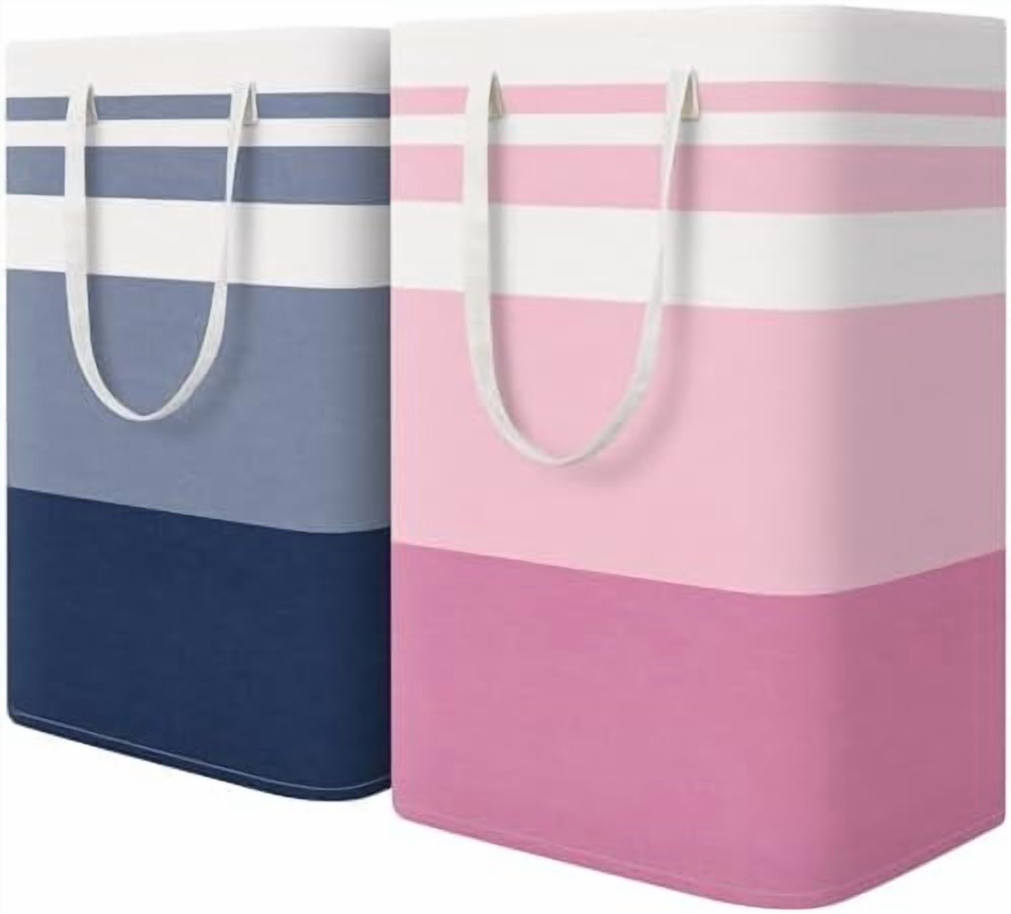 2 Pack Large Laundry Baskets, Waterproof, Freestanding Laundry Hampers ...