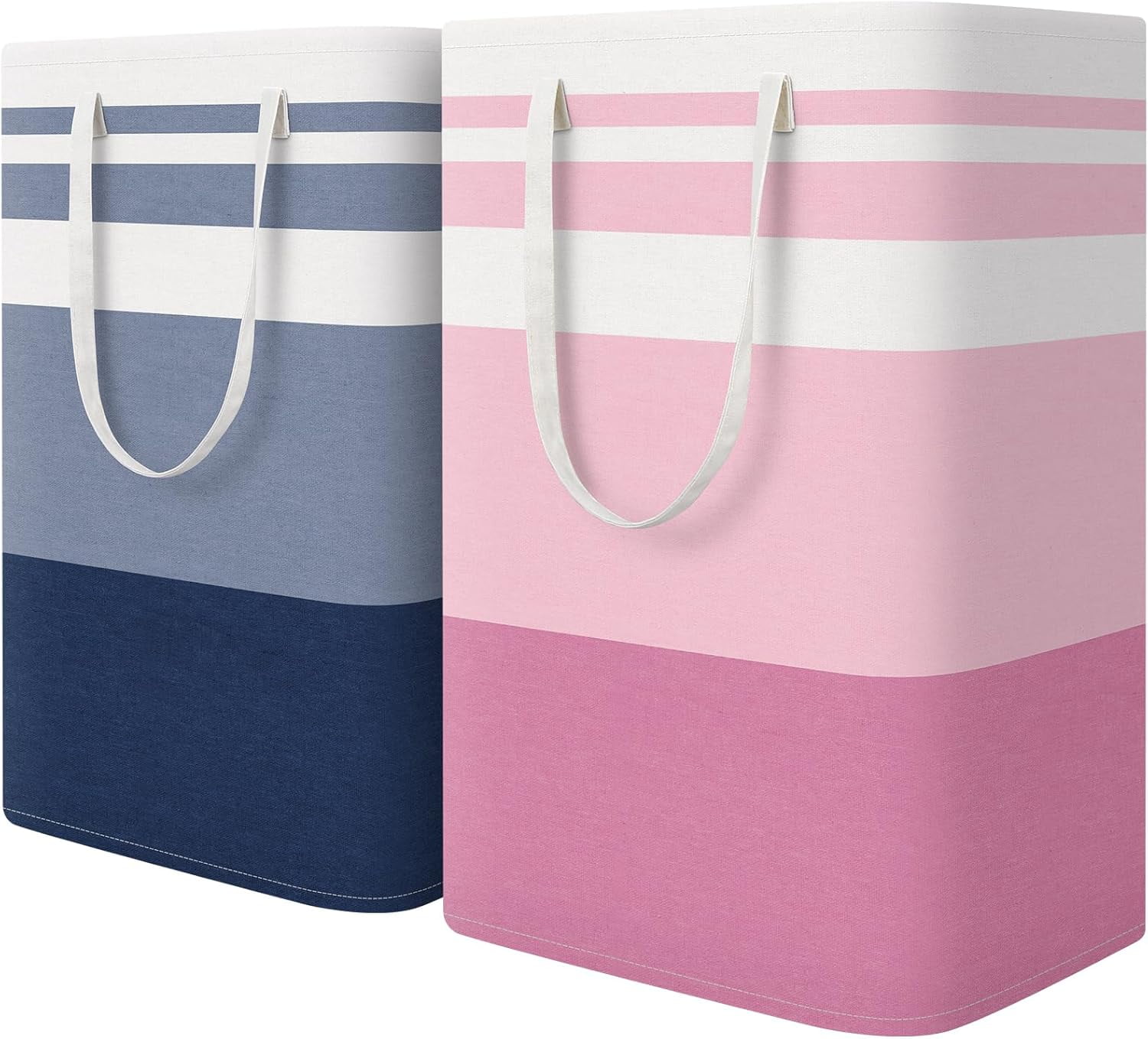 2 Pack Large Laundry Baskets, Waterproof, Freestanding Laundry Hampers ...