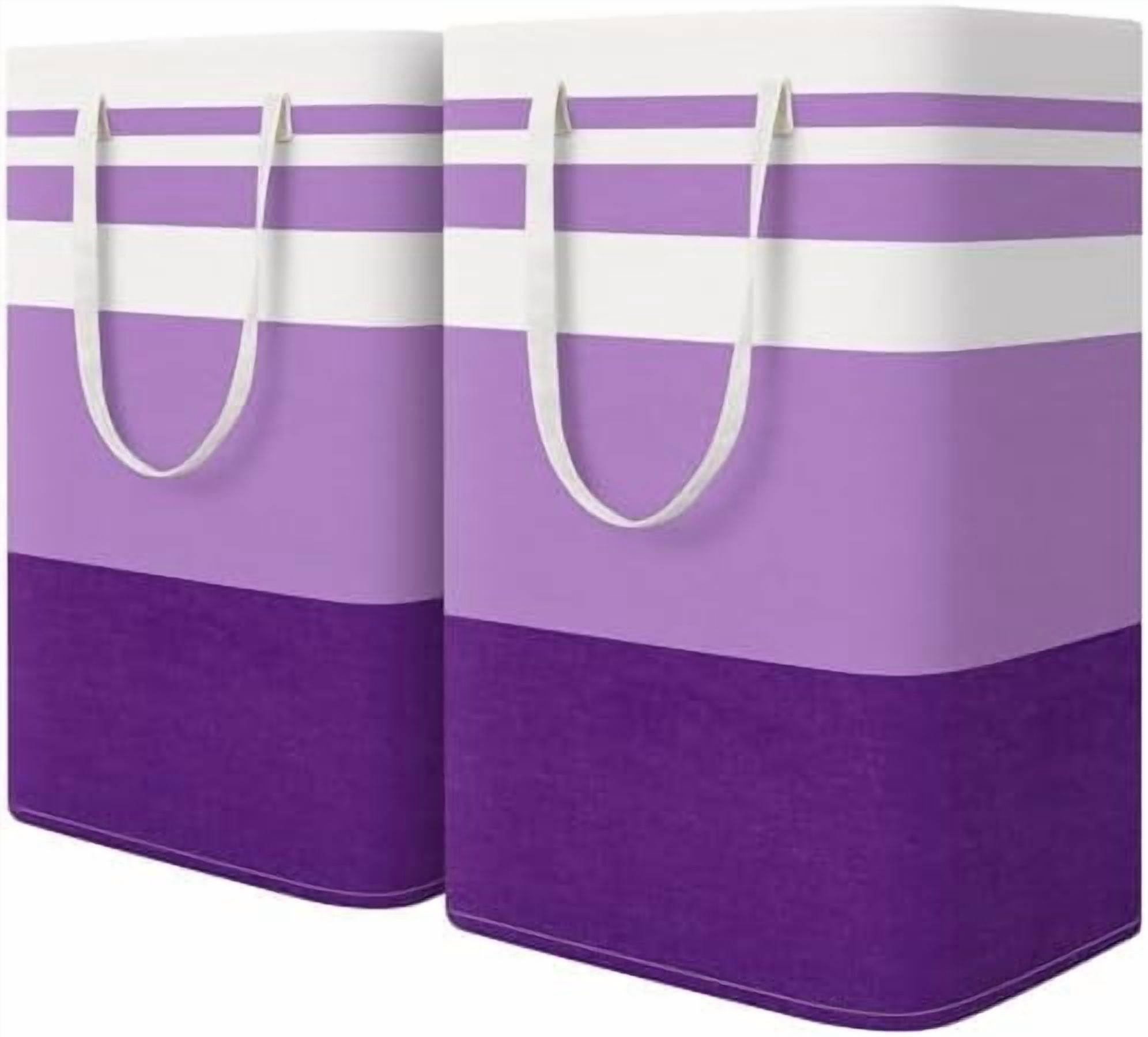 2 Pack Large Laundry Baskets, Waterproof, Freestanding Laundry Hampers ...