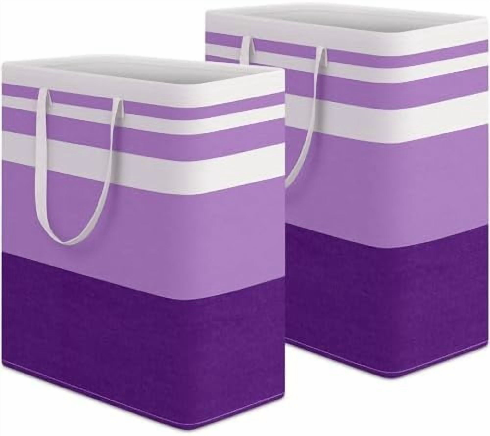 2 Pack Large Laundry Baskets, Waterproof, Freestanding Laundry Hampers ...