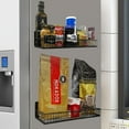 2 Pack Large Magnetic Spice Rack Organizer for Fridge Metal Shelf ...