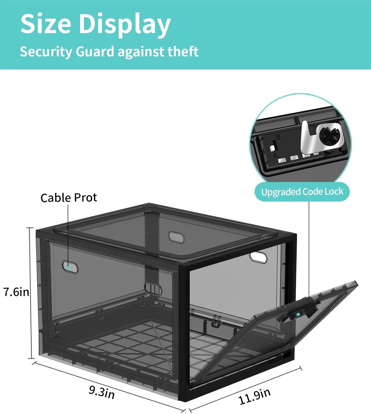 2 Pack Large Medicine Lock Box for Safe Medication, Lockable Storage ...