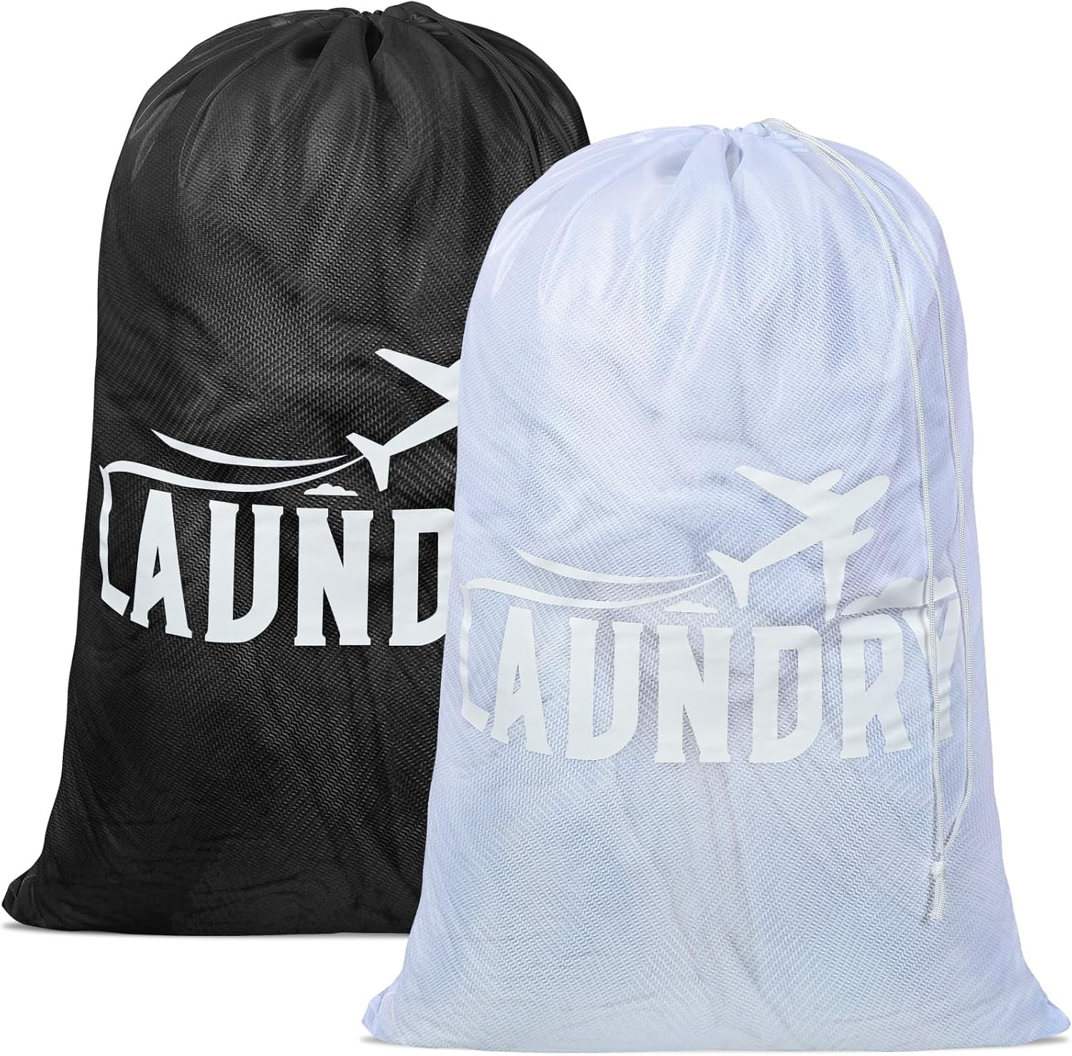 2 Pack Large Mesh Laundry Bag, Heavy Duty Laundry Bags with Drawstring ...