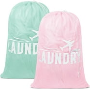 Dependable Industries Essentials Durable Polyester Drawstring Laundry Wash Bag, Multi Purpose ...