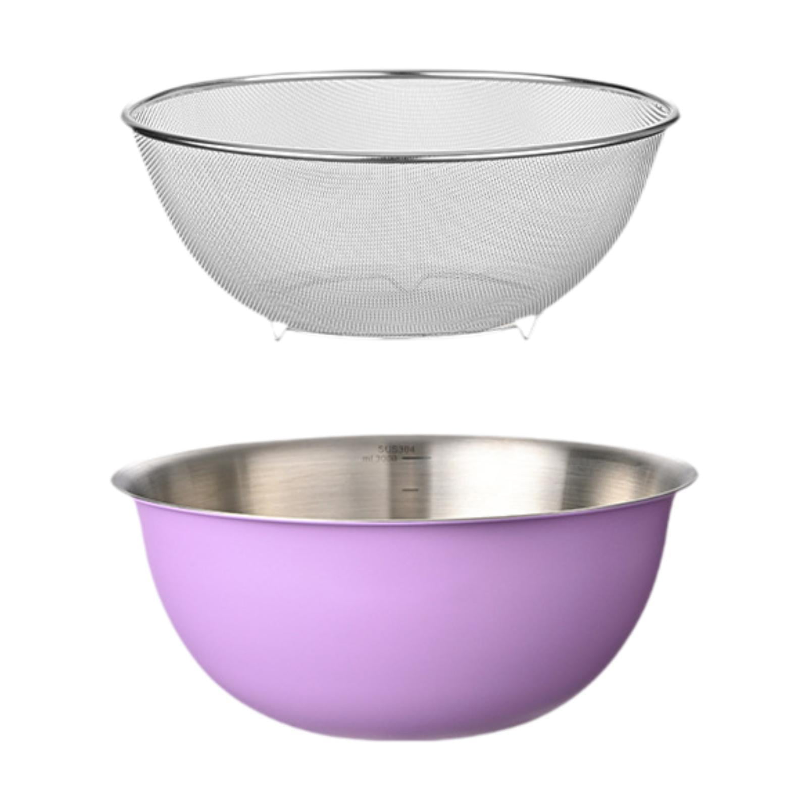 2 Pack Large Microporous Colander Stainless Steel Mixing Bowls Rust ...