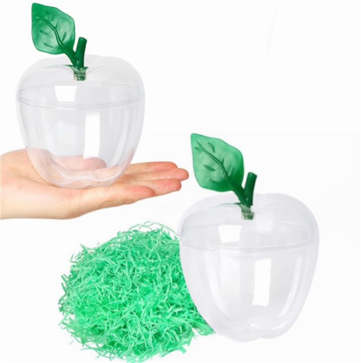 2 Pack Large Plastic Apple Containers,Apple-Shaped Candy Jar,Clear ...