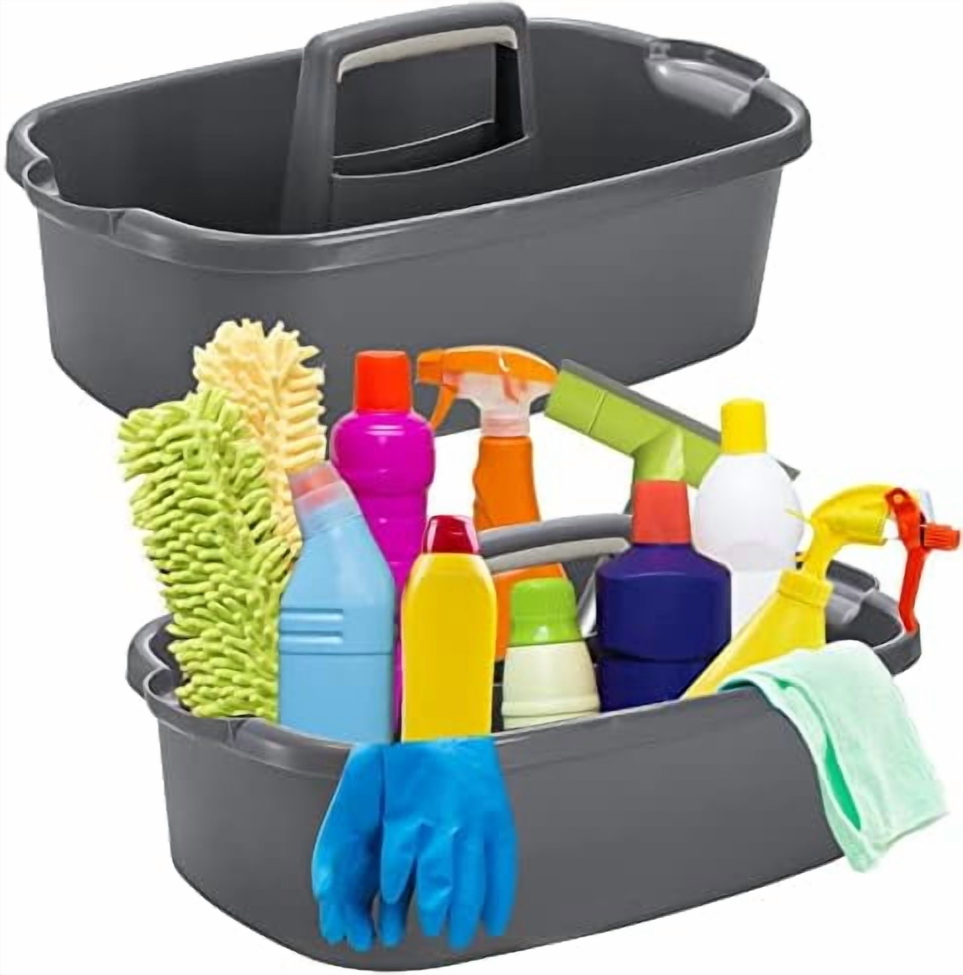 2-Pack Large Plastic Cleaning Caddies with Handles for Under-Sink ...