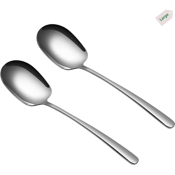 2 Pack Large Serving Spoons, 11.4 Inch Stainless Steel, 2 Count ...