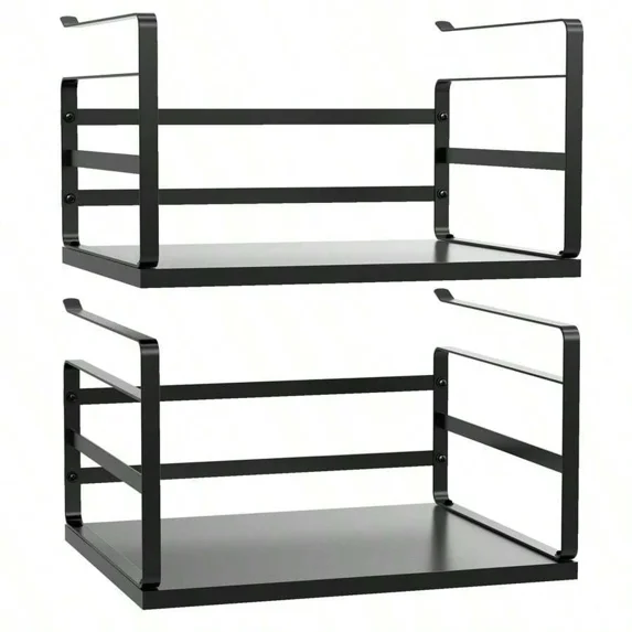 2 Pack Large Under Shelf Basket, Black Undershelf Storage Basket, Heavy ...