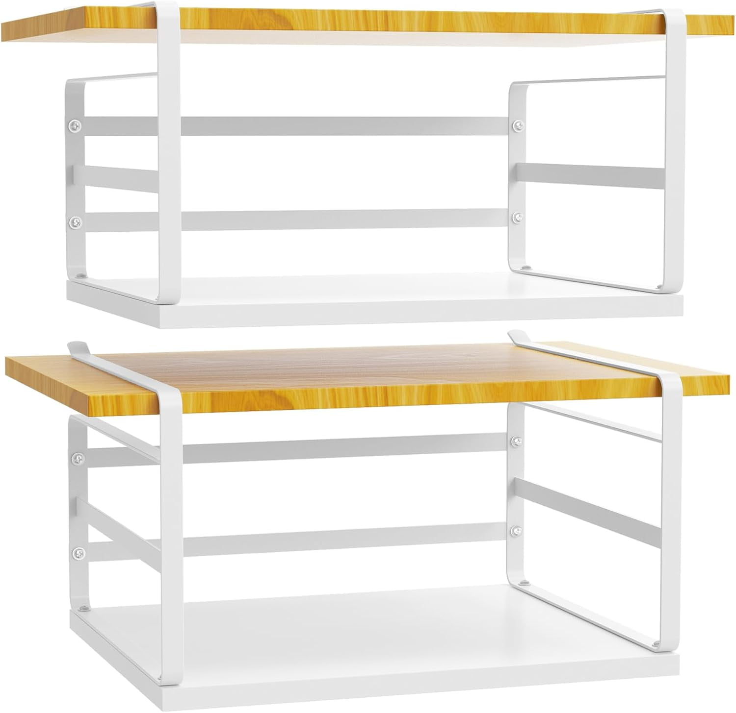 2 Pack Large Under Shelf Basket, White Undershelf Storage Basket, Heavy Duty Slide-in Hanging ...