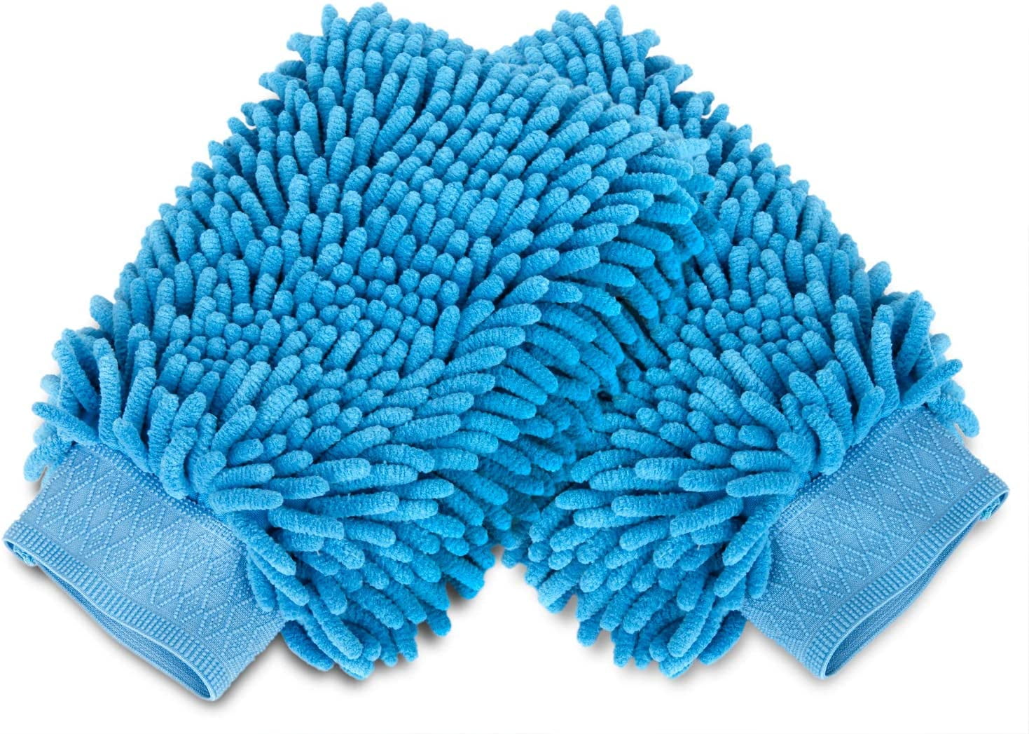 2 Pack Large Size Navy Blue Car Wash Mitt, Premium Chenille Microfiber ...