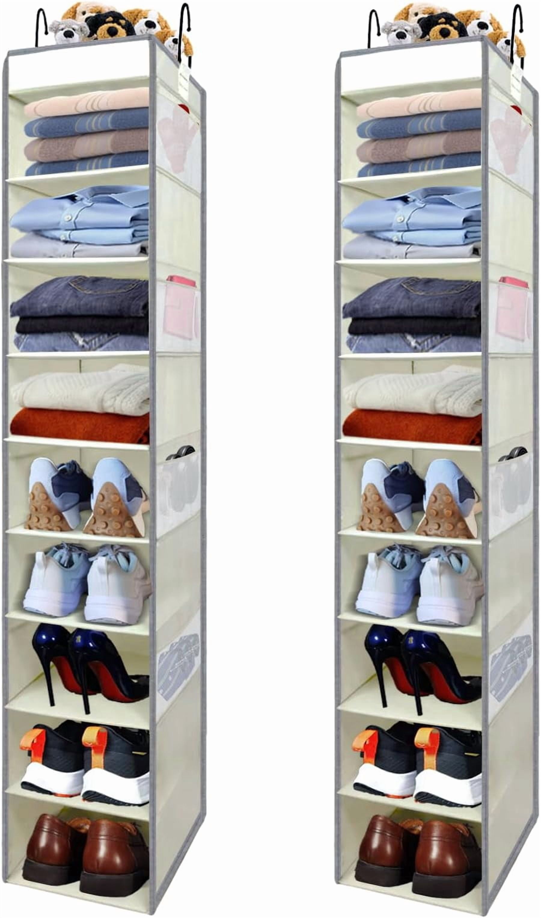 2 Pack Large-Sized Shoe Organizer 10-Shelf, Sturdy Closet Organizer ...