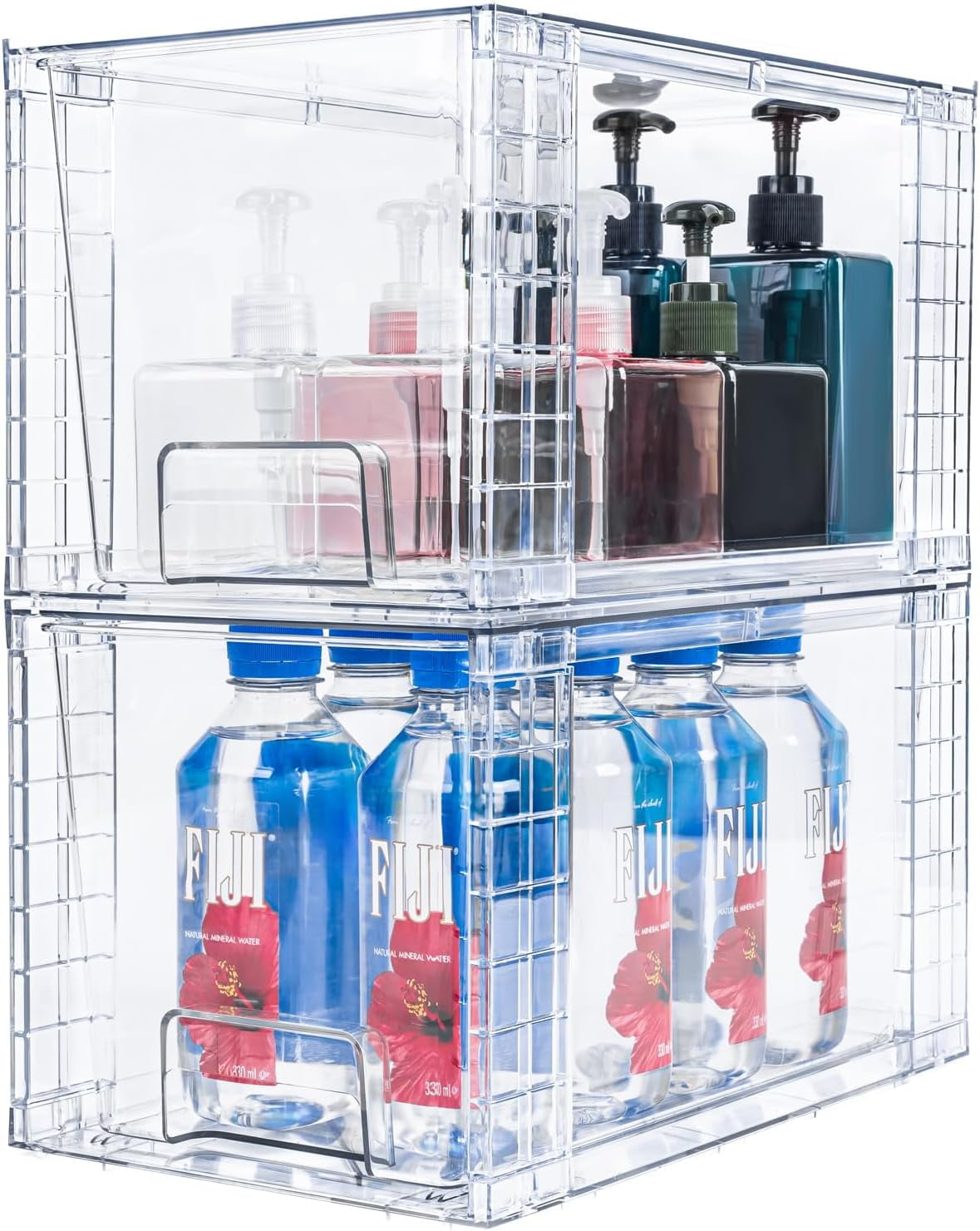 2 Pack Large Stackable Storage Drawers,Clear Acrylic Drawer Organizers ...