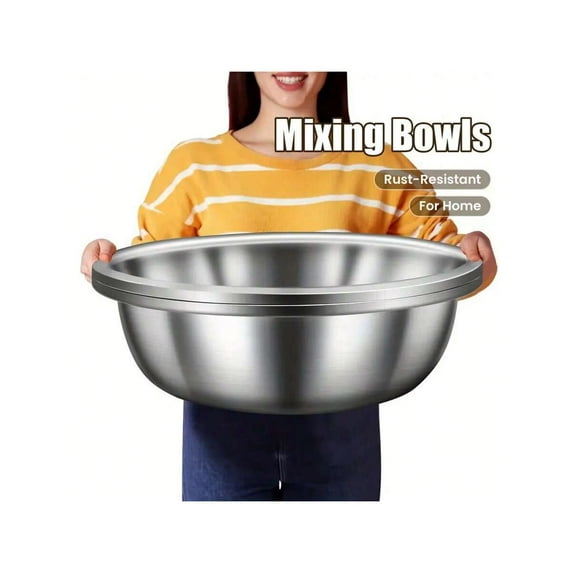 2 Pack Large Stainless Steel Mixing Bowls, 304 Mirror Polish for Baking ...