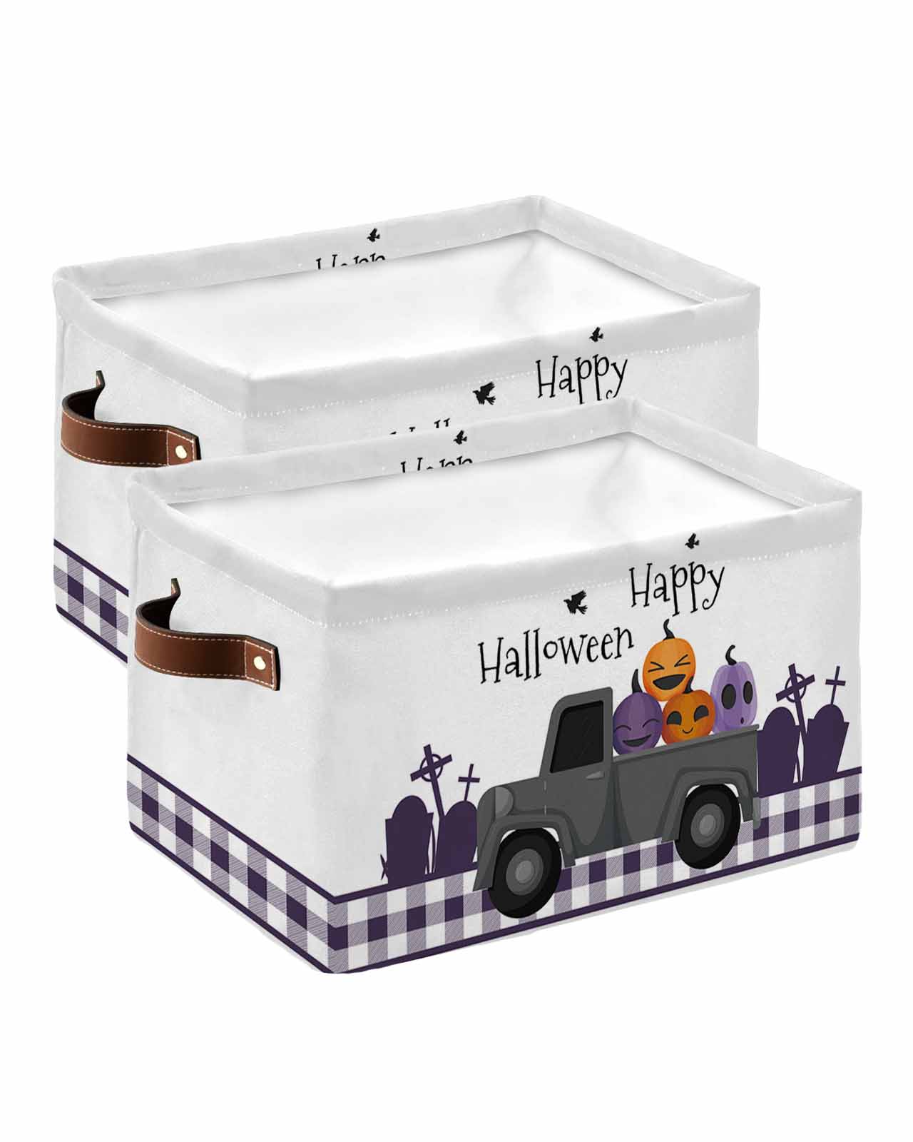 2 Pack Large Storage Baskets Bins Halloween Collapsible Storage Box ...