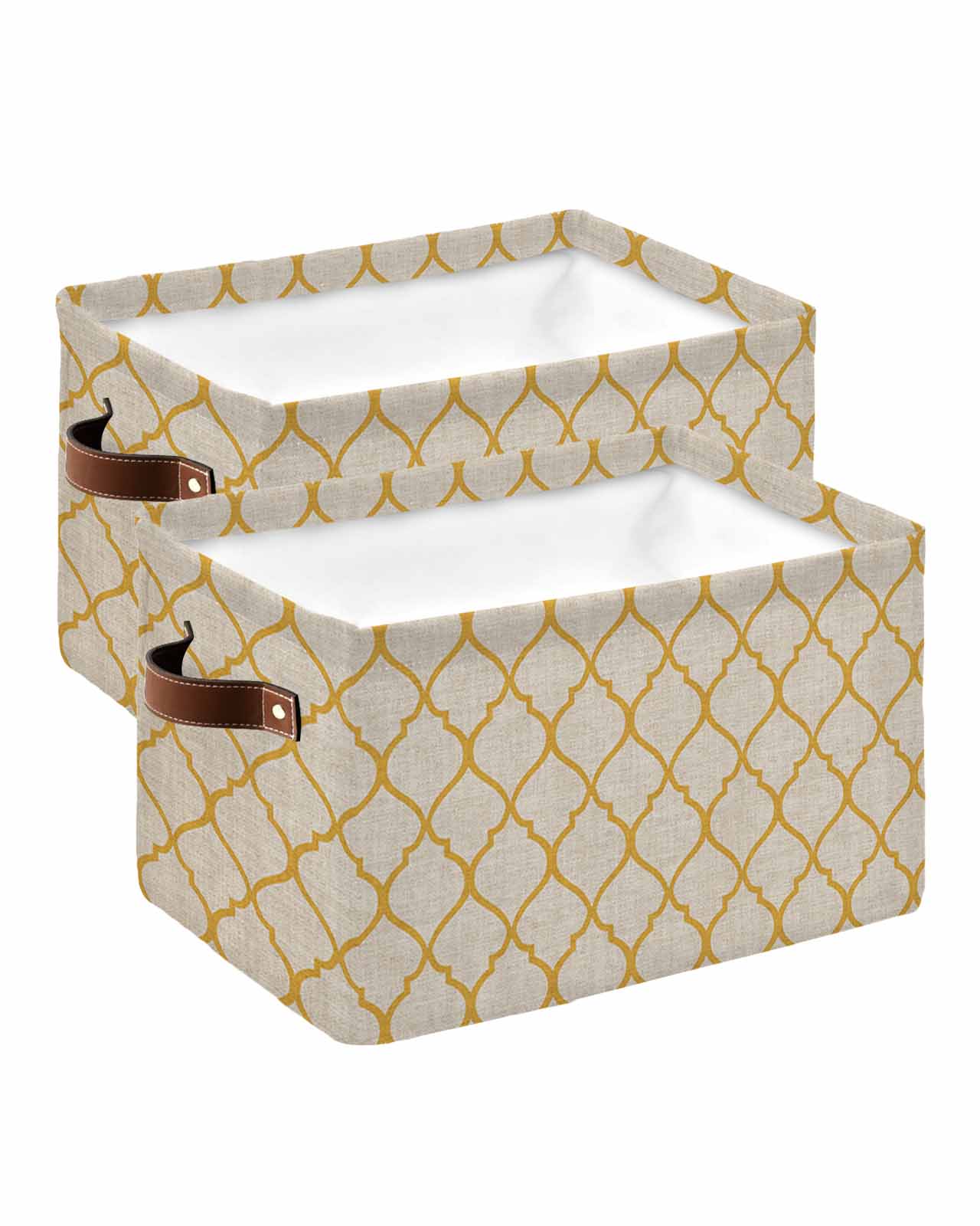2 Pack Large Storage Baskets Bins Yellow Morocco Pattern Collapsible ...
