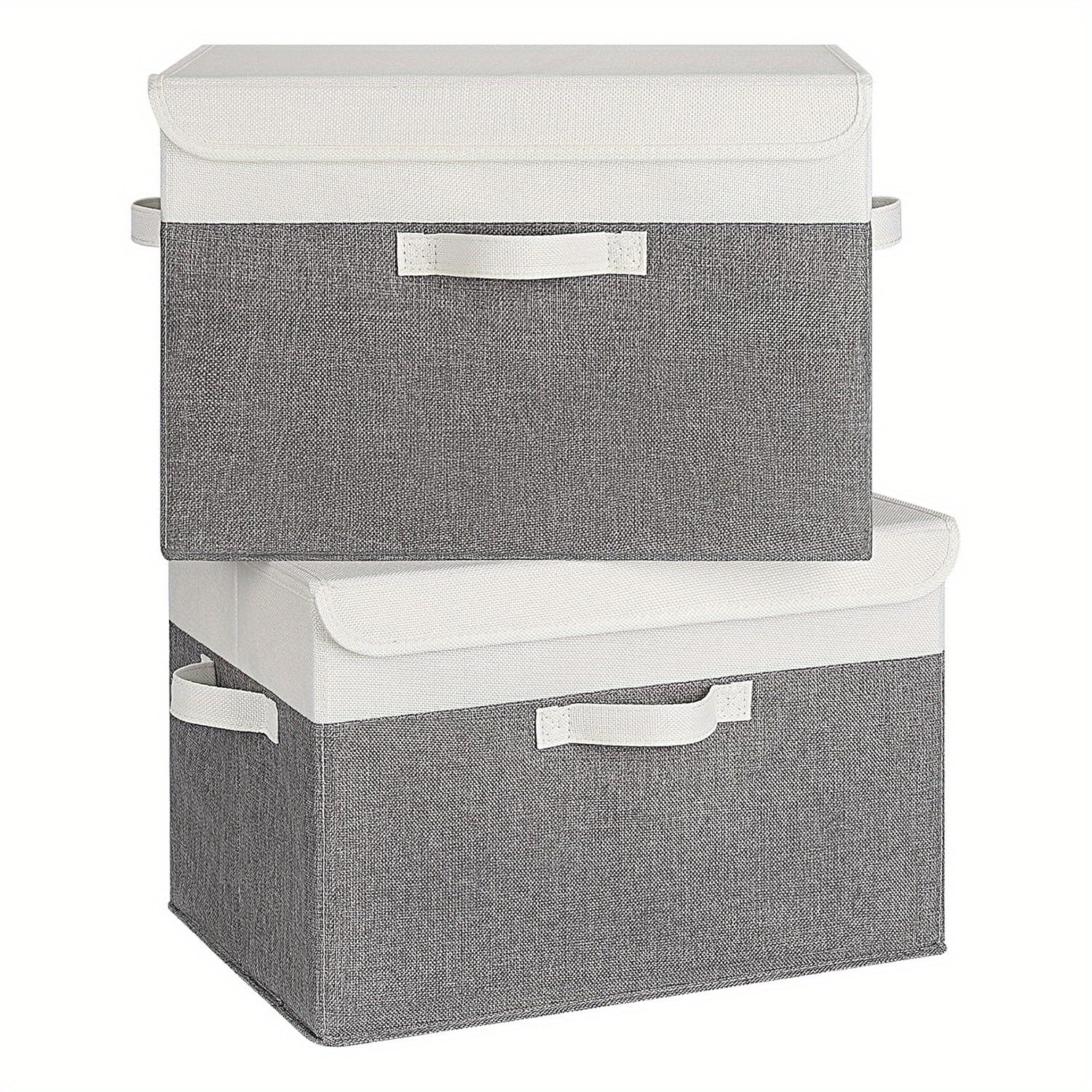 2-Pack Large Storage Bins with Lids, Storage Box, Collapsible Storage ...