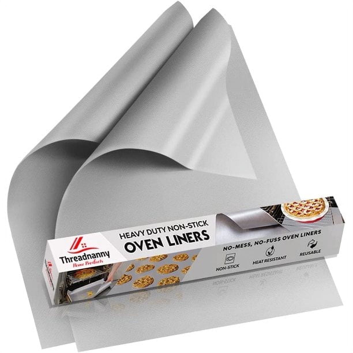 "ThreadNanny 2-Pack Non-Stick Teflon Oven Liners 17""x 25"", BPA/PFOA ...