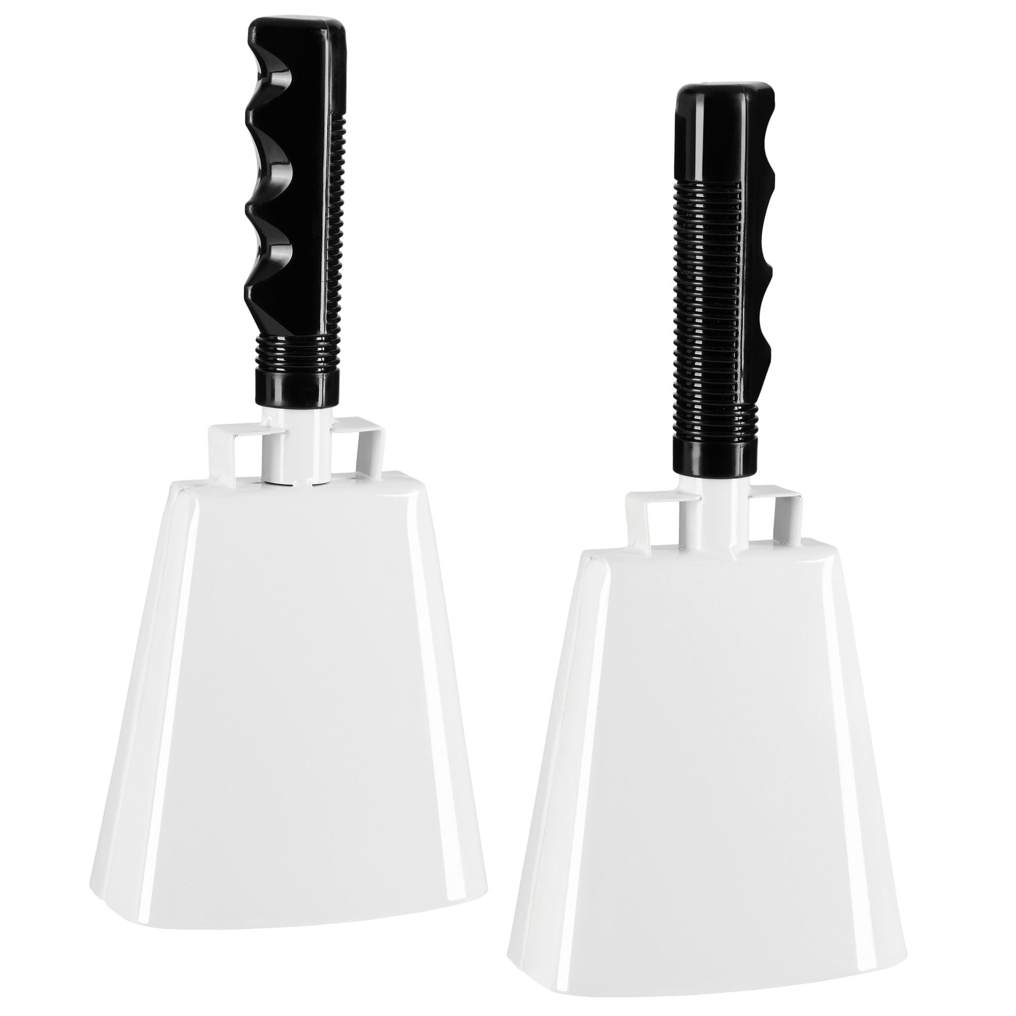 2 Pack Large White Metal Cowbells For Football Games 9 Inch Hand 2-pack-large-white-metal-cowbells-for-football-games-9-inch-hand