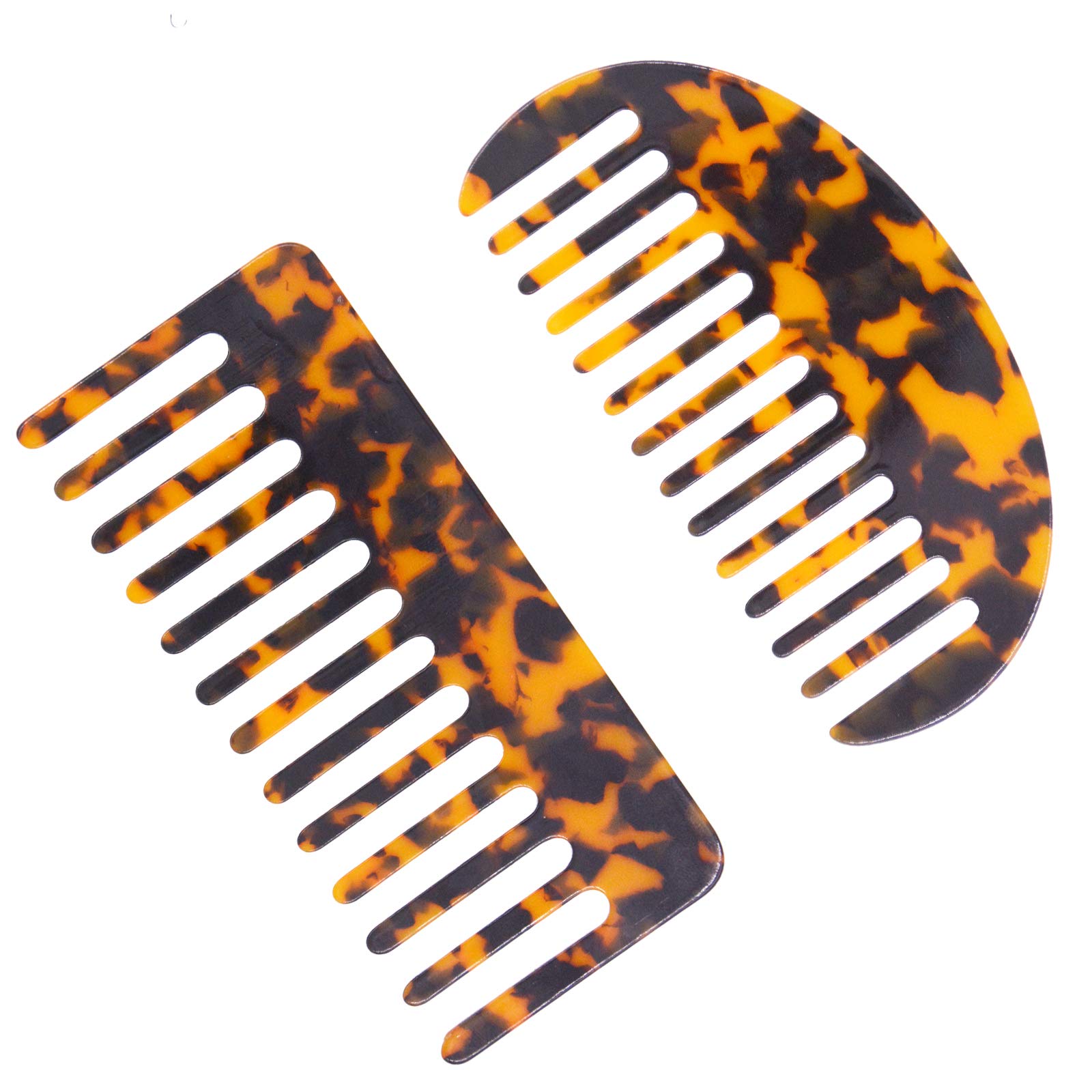 2 Pack Large Wide Tooth Tortoise Shell Comb Hair Detangling Comb ...