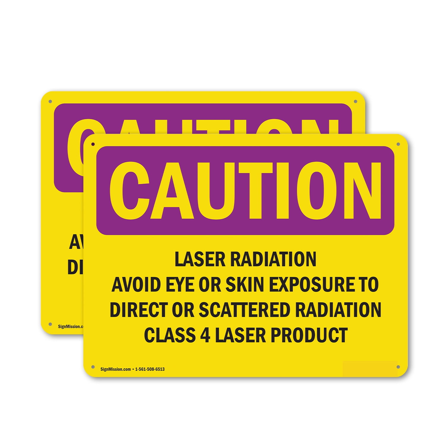 (2 Pack) Laser Radiation Avoid Eye Or Skin Exposure OSHA Caution ...