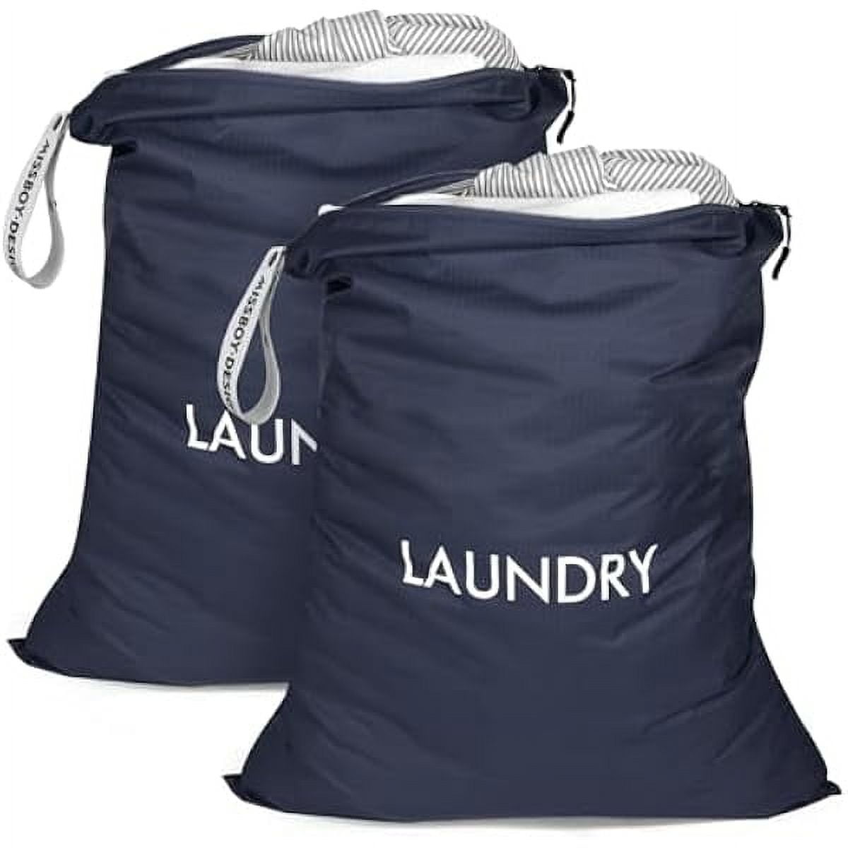 2 Pack Laundry Bags, Nylon Washable Wet Dry Bag, Travel Laundry Bags ...