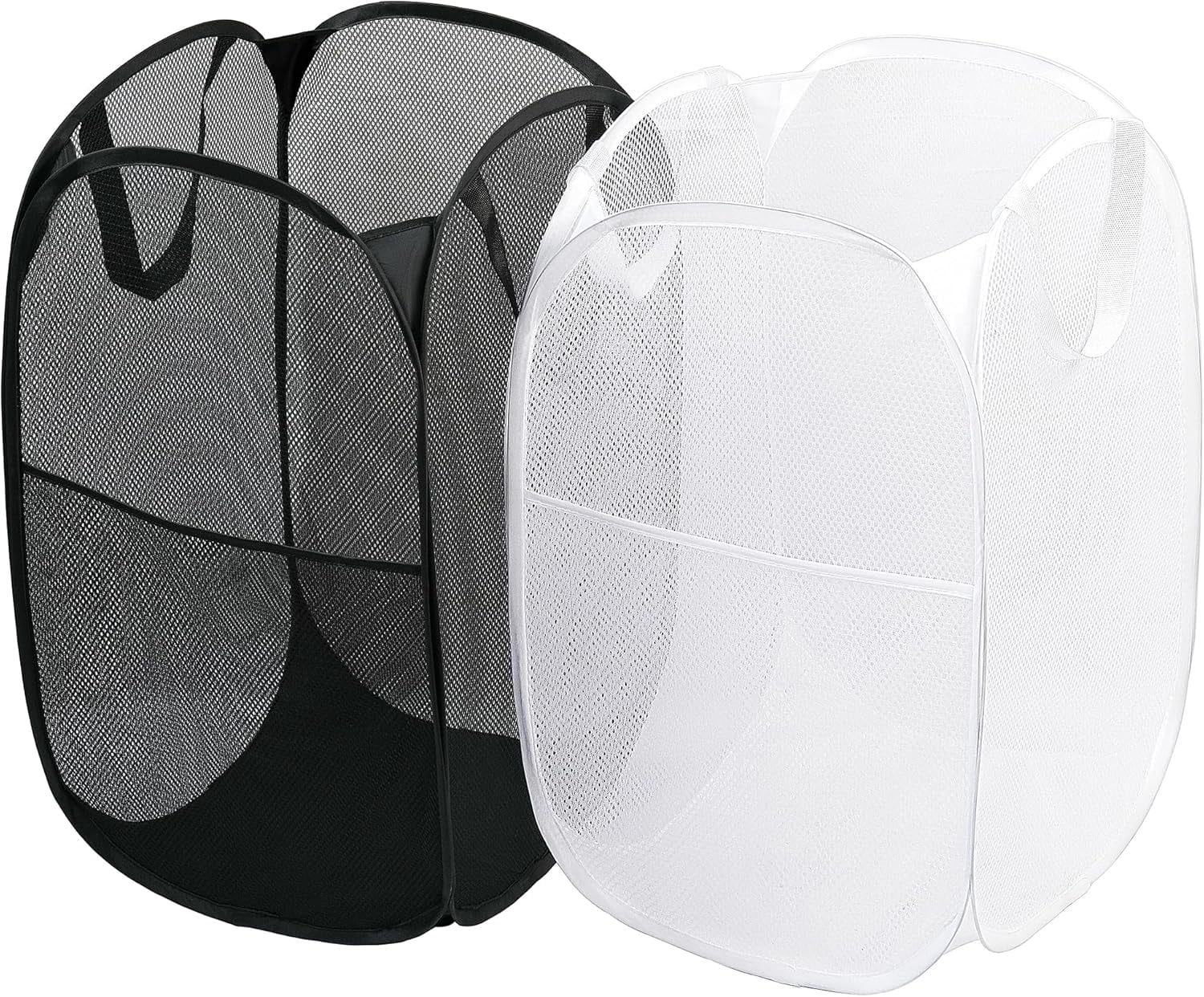 2 Pack Laundry Basket,Foldable Mesh Pop-up Laundry Hamper with Durable ...
