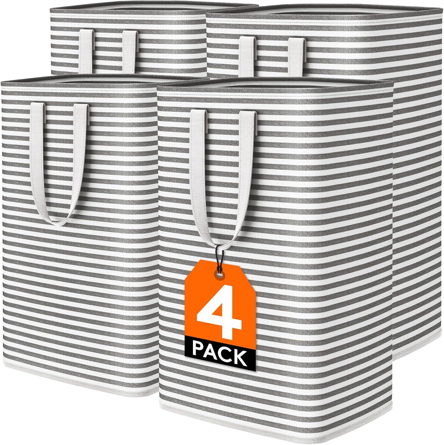 2 Pack Laundry Hamper Large Collapsible Laundry Baskets, Freestanding ...