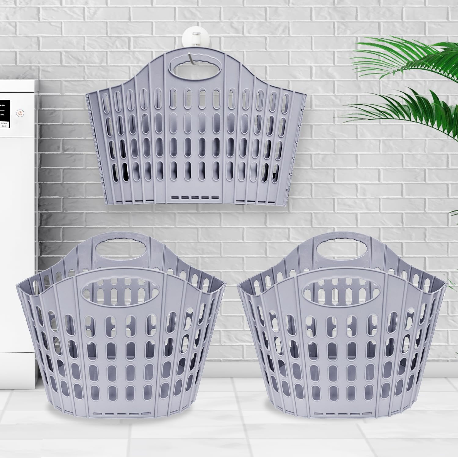 2 Pack Laundry Hampers, Collapsible Plastic Laundry Basket, Shopping ...