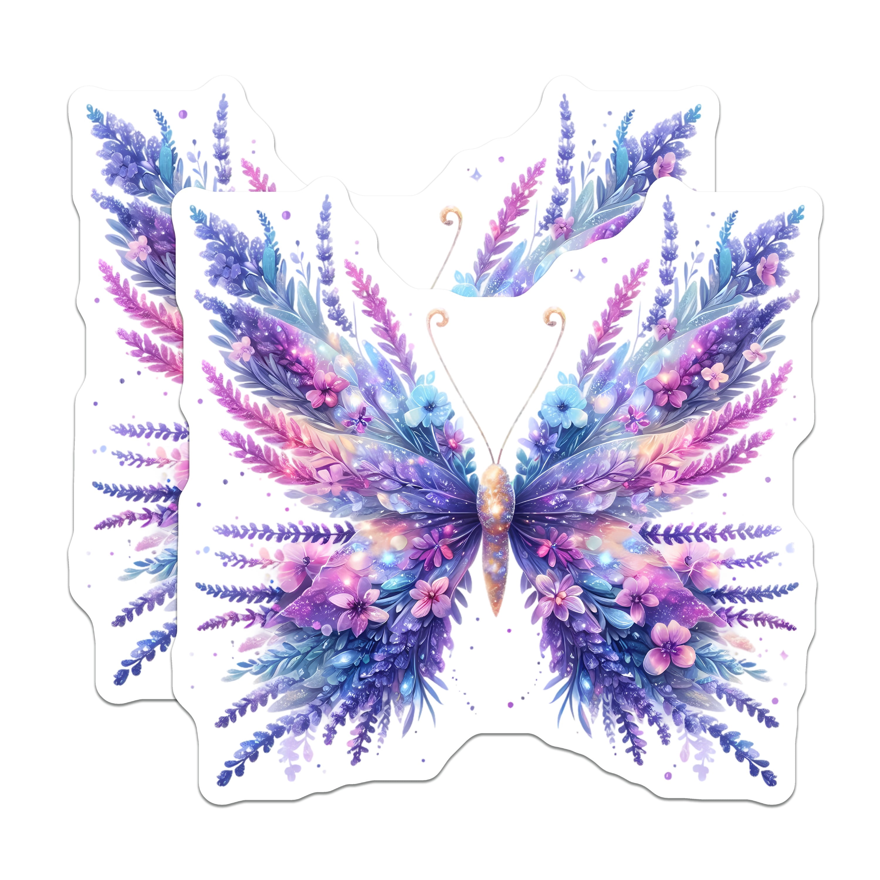 (2 Pack) Lavender Butterfly Magnets - Whimsical Floral Decor - Ethereal ...