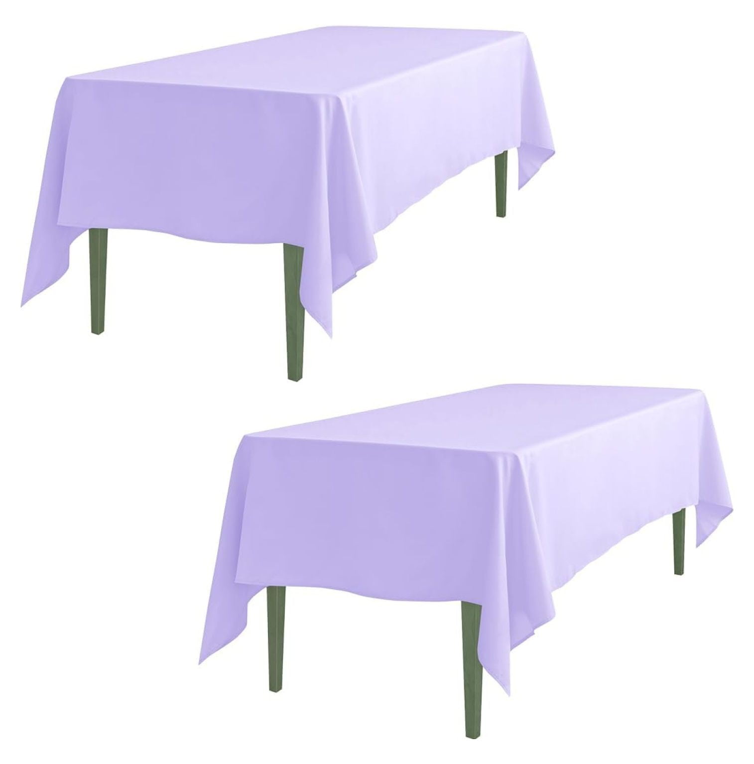 2 Pack Lavender Rectangular Tablecloths 70 x 120 Inches for 6 or 8 Feet ...