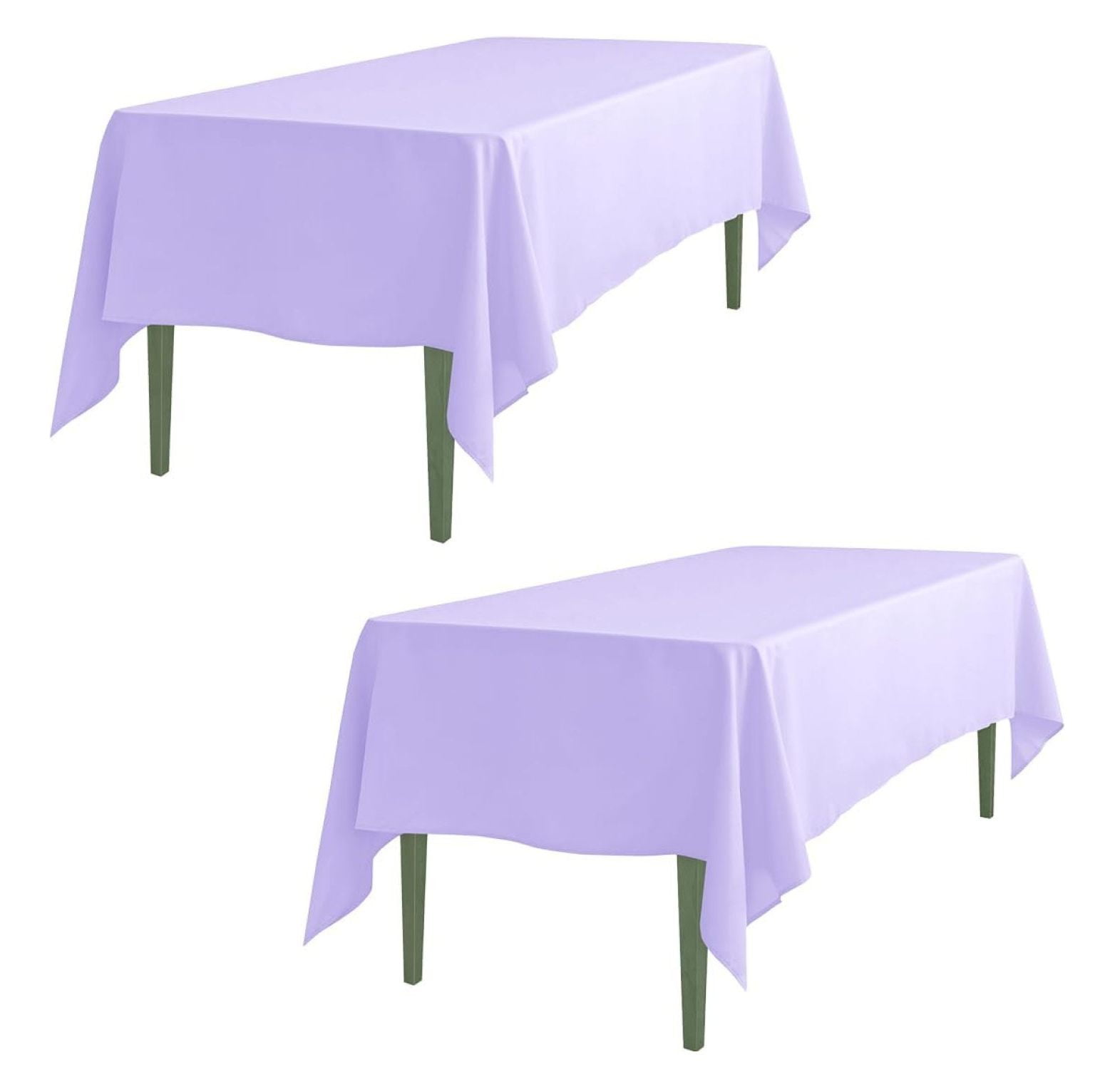 2 Pack Lavender Rectangular Tablecloths 70 x 120 Inches for 6 or 8 Feet ...