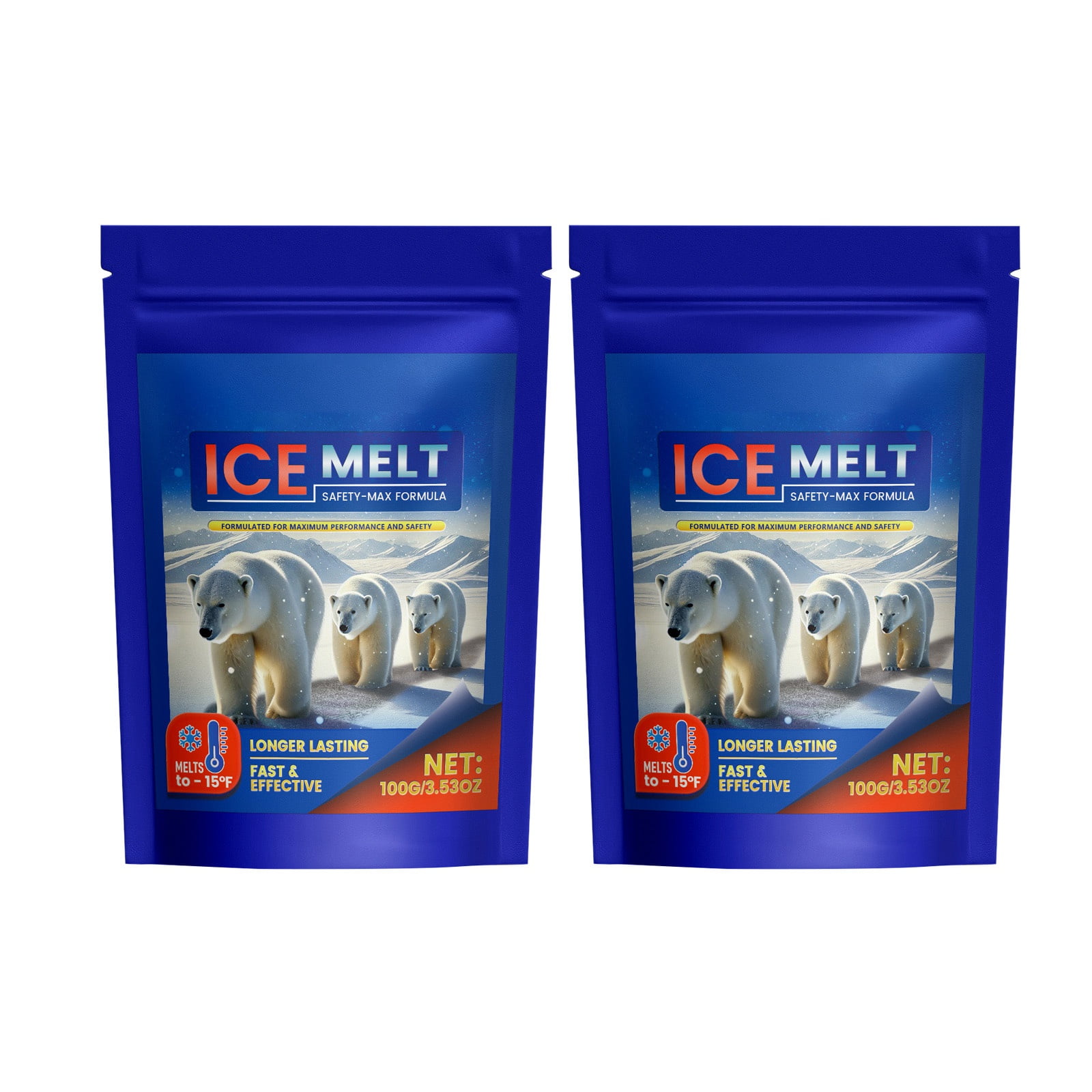 2 Pack Lawn Ice & Snow Melter B 100G Eco Melt Set Winter Yard Driveway ...
