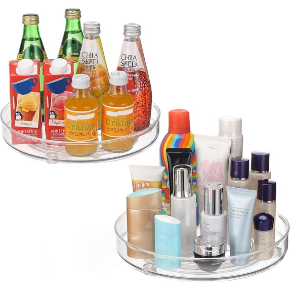 2-Pack Lazy Susan Cabinet Organizer, Plastic Rotating Round Lazy Susan ...