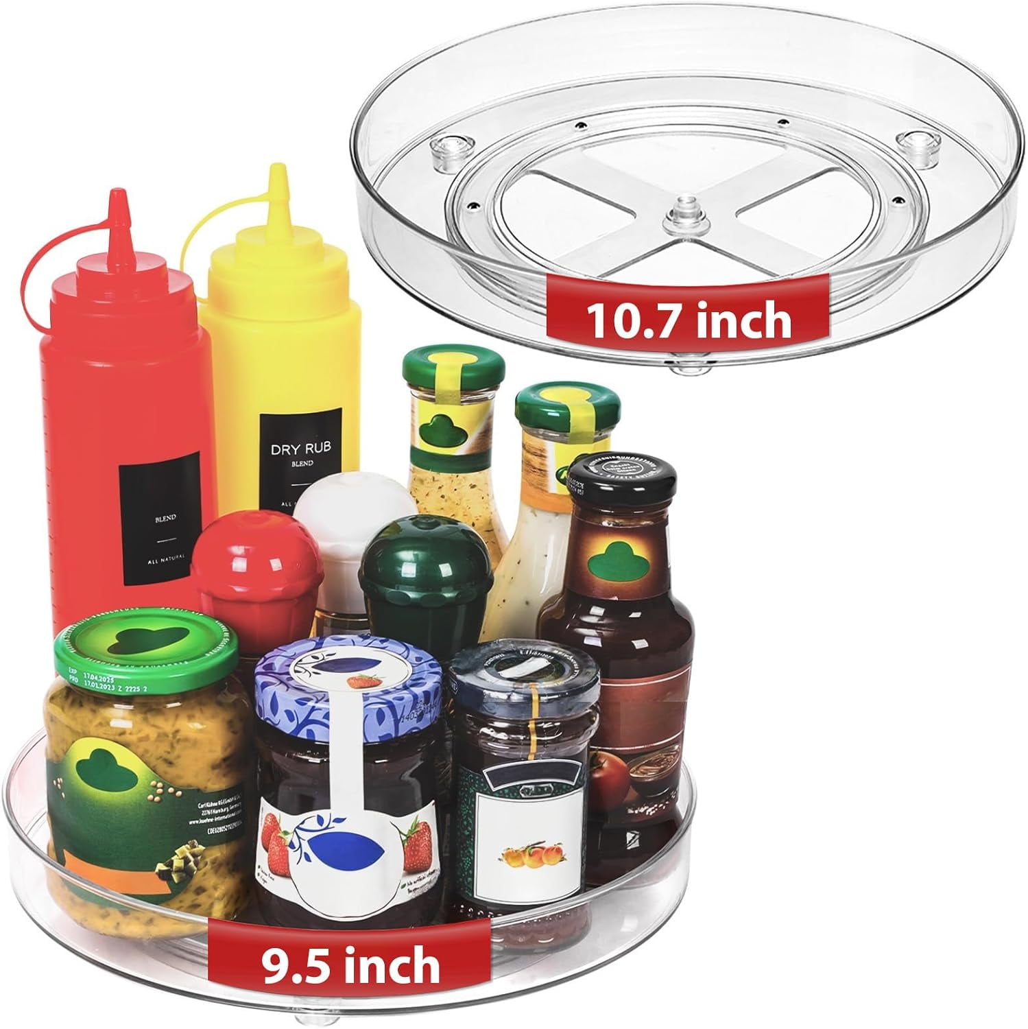 2 Pack Lazy Susan Organizer, 9.5 Inch, 10.7 Inch Lazy Susan Turntable ...
