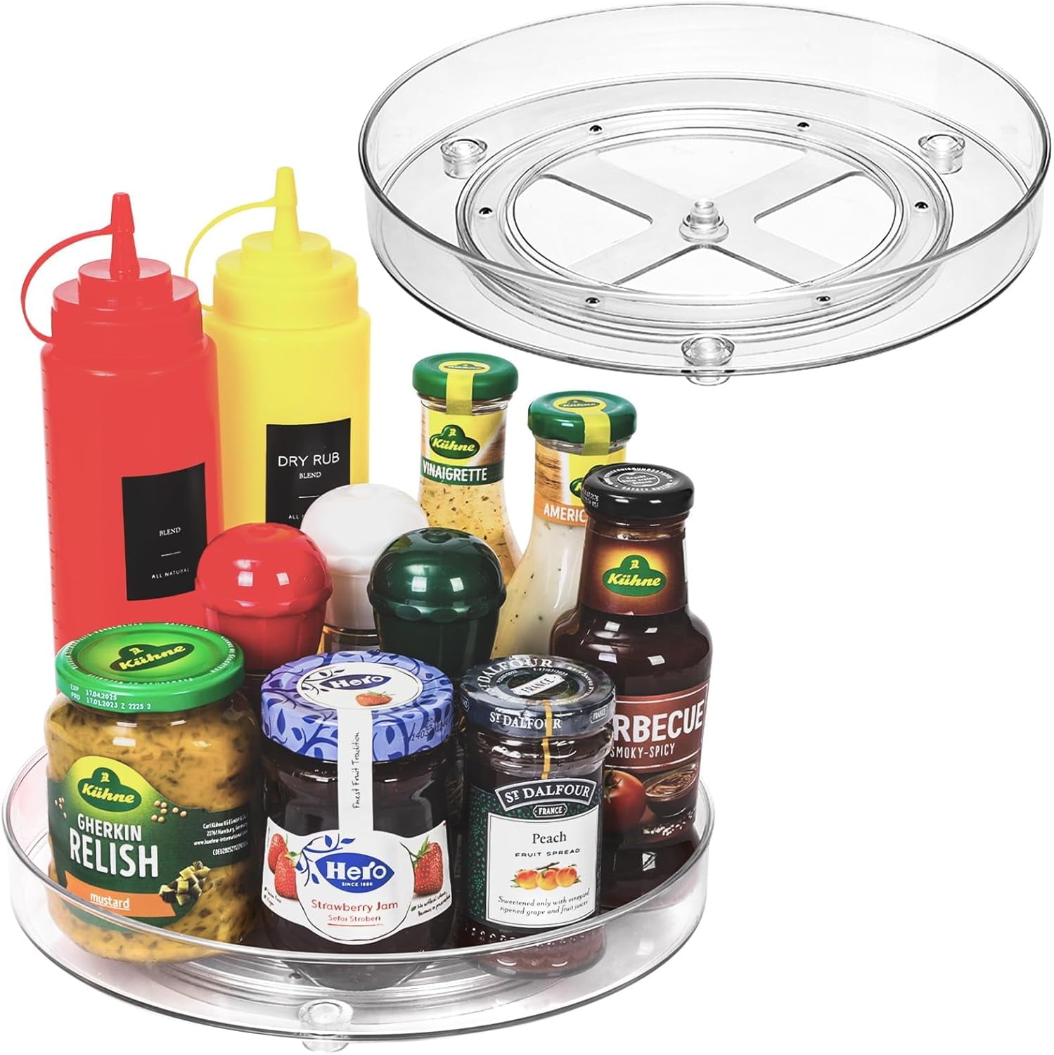 2 Pack Lazy Susan Organizer, 9.5 Inch Lazy Susan Turntable for Cabinet ...