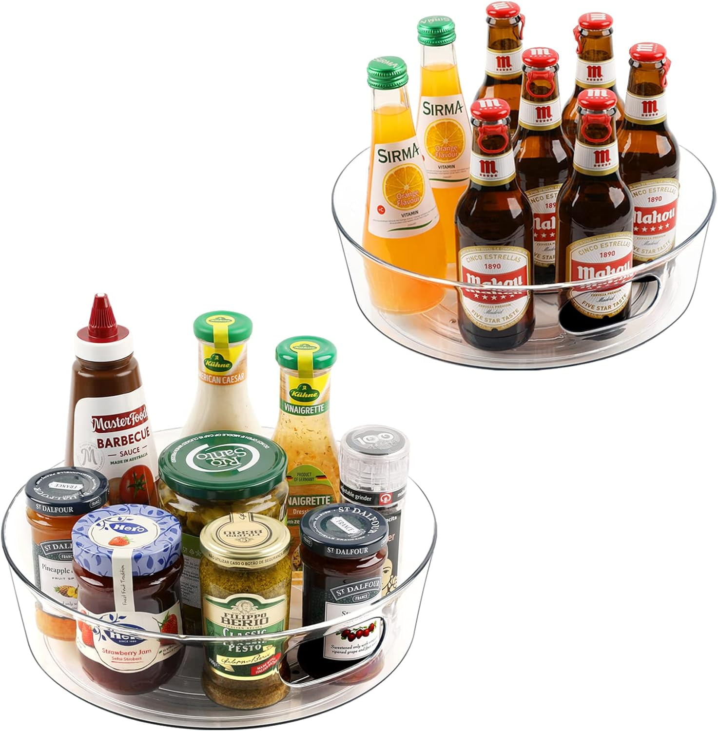 2 Pack Lazy Susan Organizer for Cabinet, Upgraded 11.5" Clear Lazy ...