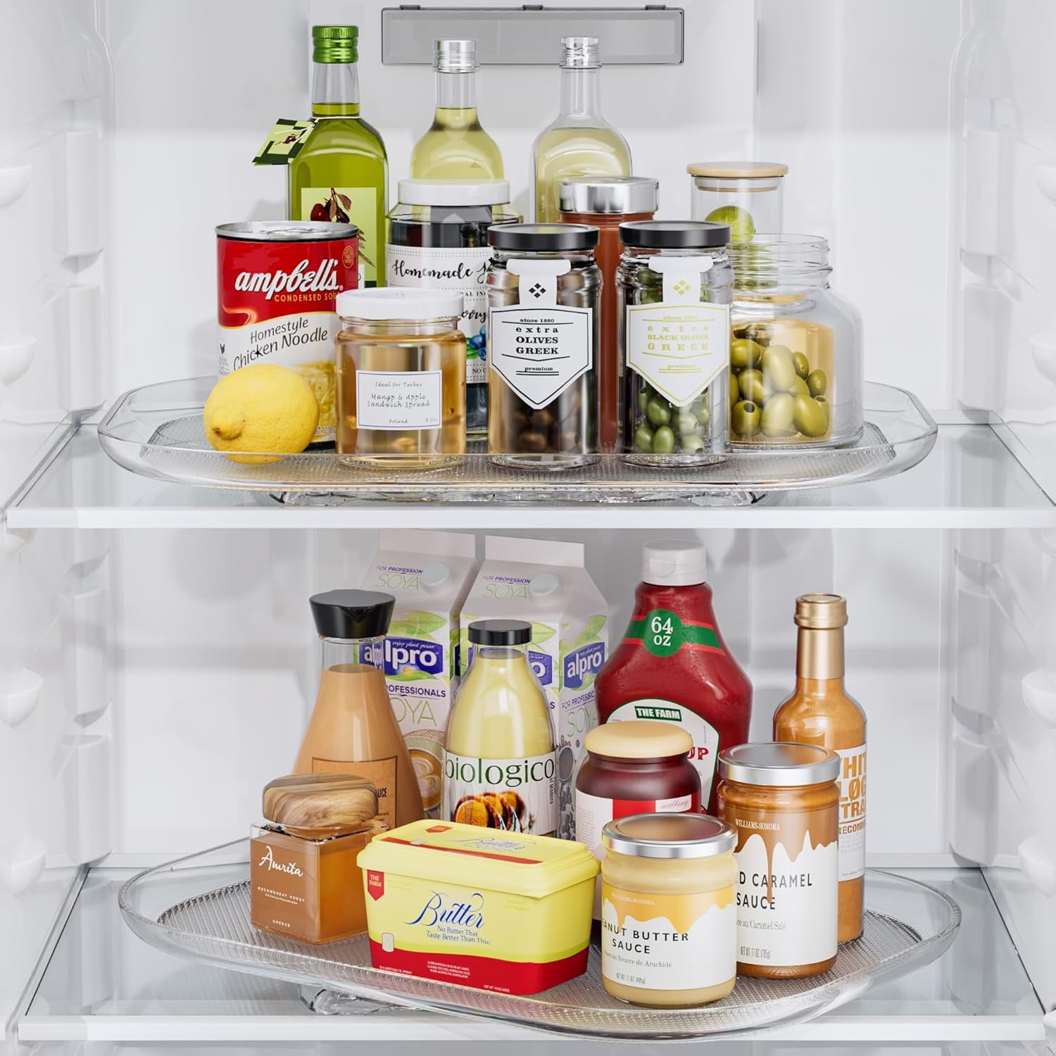 2 Pack Lazy Susan Turntable Organizer 14.56'' x 11'', Rectangular ...